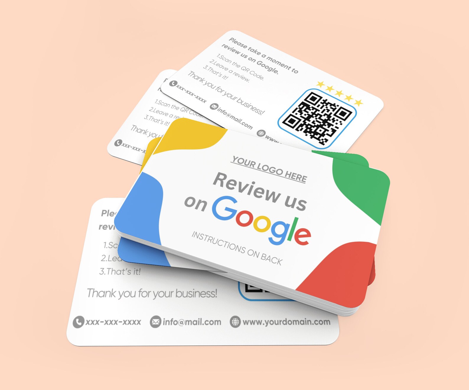 Google Review QR Code Business Cards - Personalized, Custom Design ...