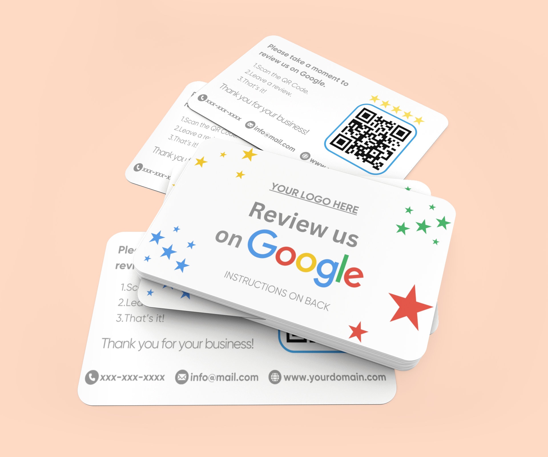 Google Review QR Code Business Cards - Personalized, Custom Design ...