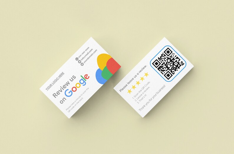 Google Review QR Code Business Cards Personalized, Custom Design ...