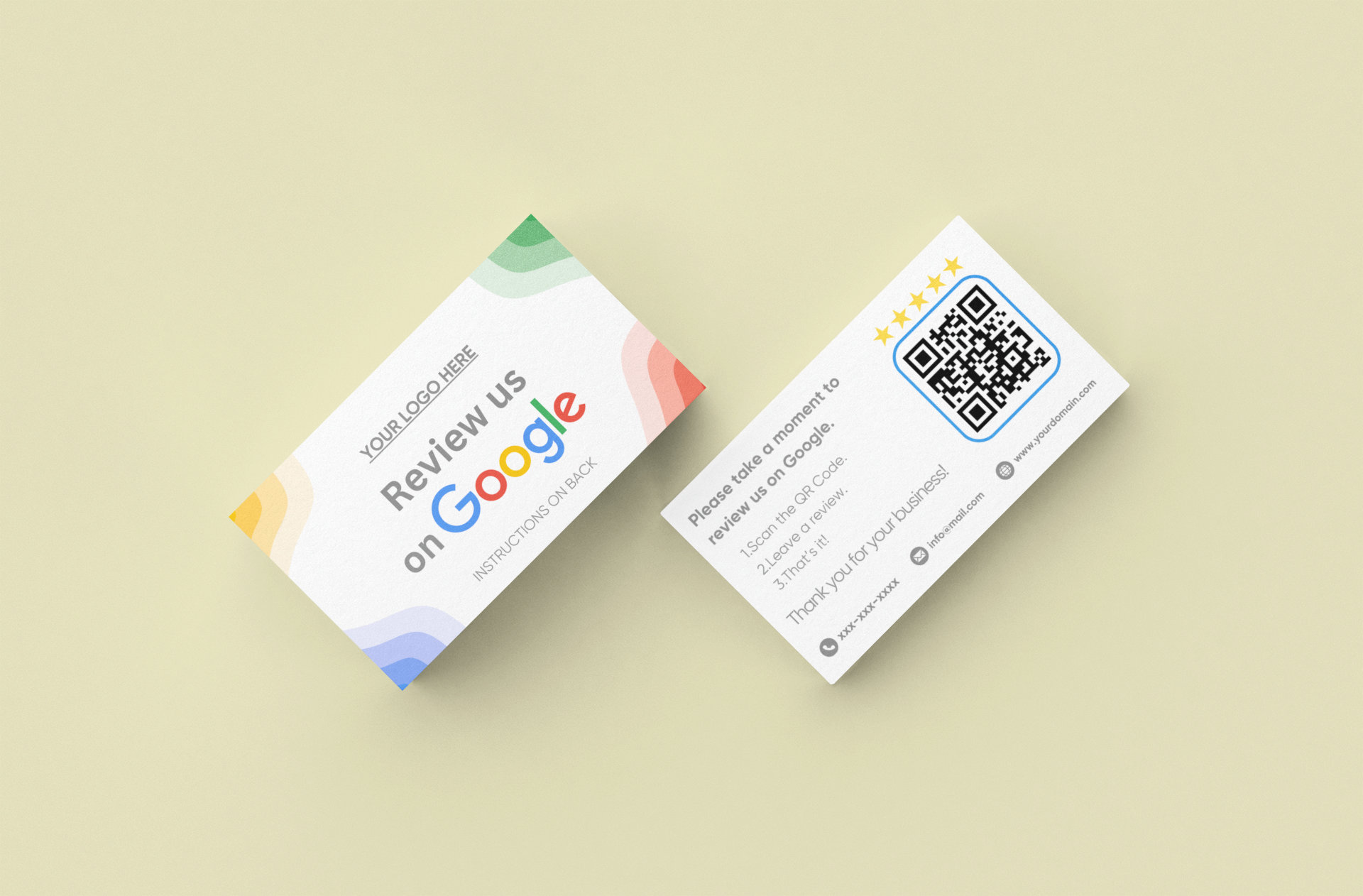 Google Review QR Code Business Cards - Personalized, Custom Design ...
