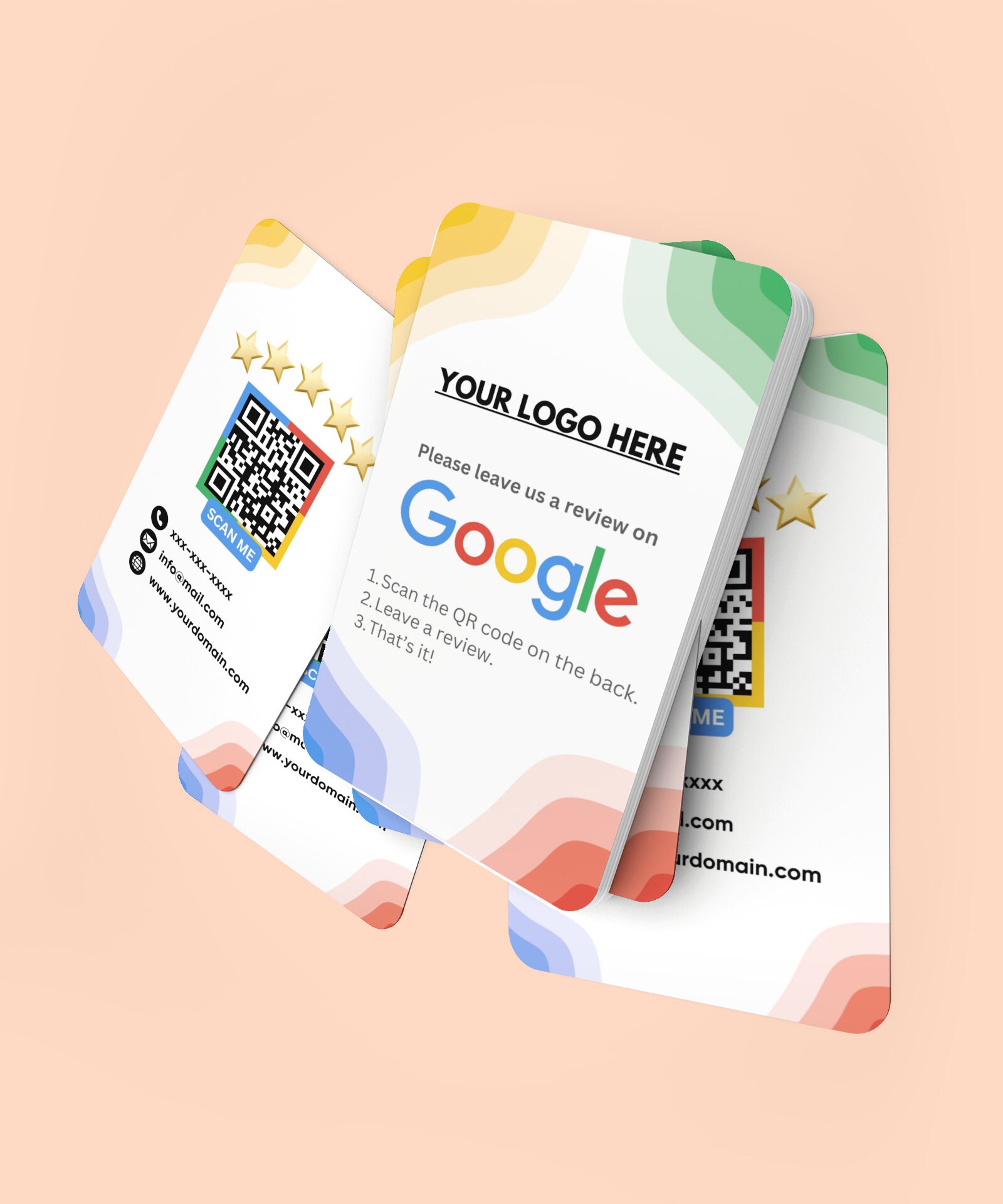Google Review QR Code Business Cards Personalized, Custom Design ...