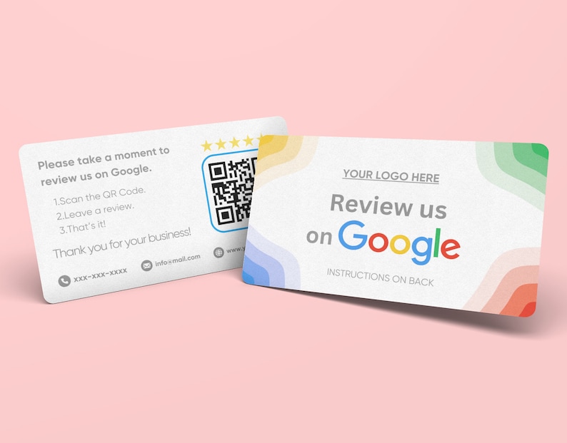 Google Review QR Code Business Cards - Personalized, Custom Design ...