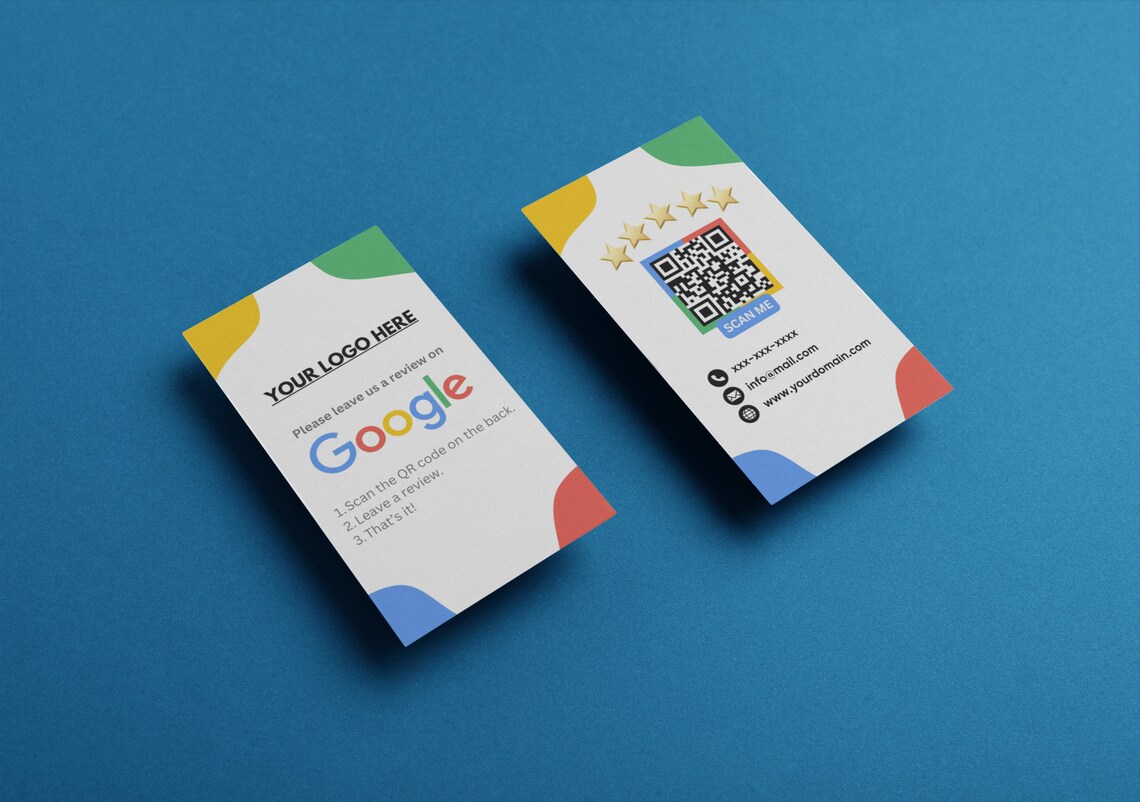 Google Review QR Code Business Cards Personalized, Custom Design ...