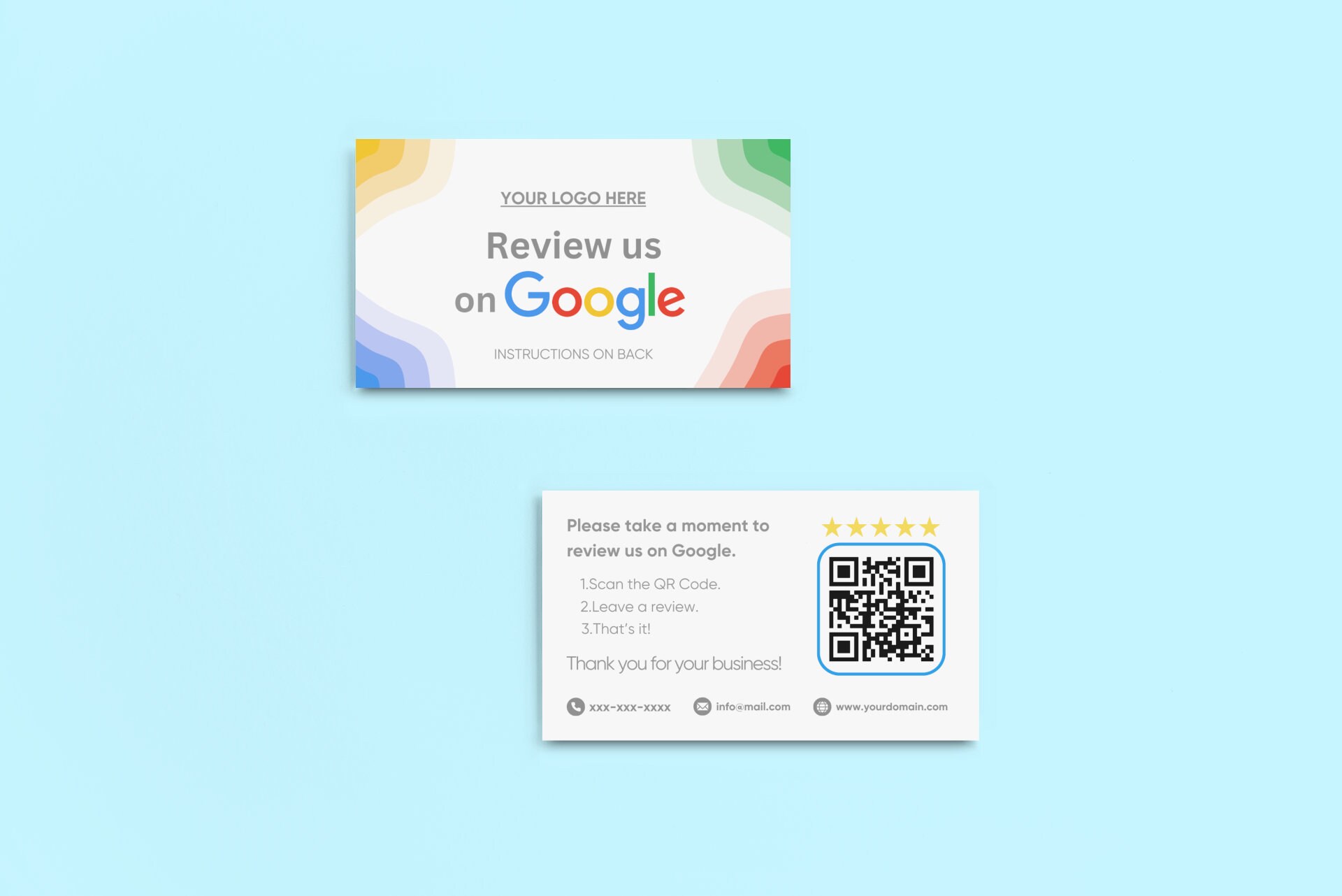 Google Review QR Code Business Cards - Personalized, Custom Design ...