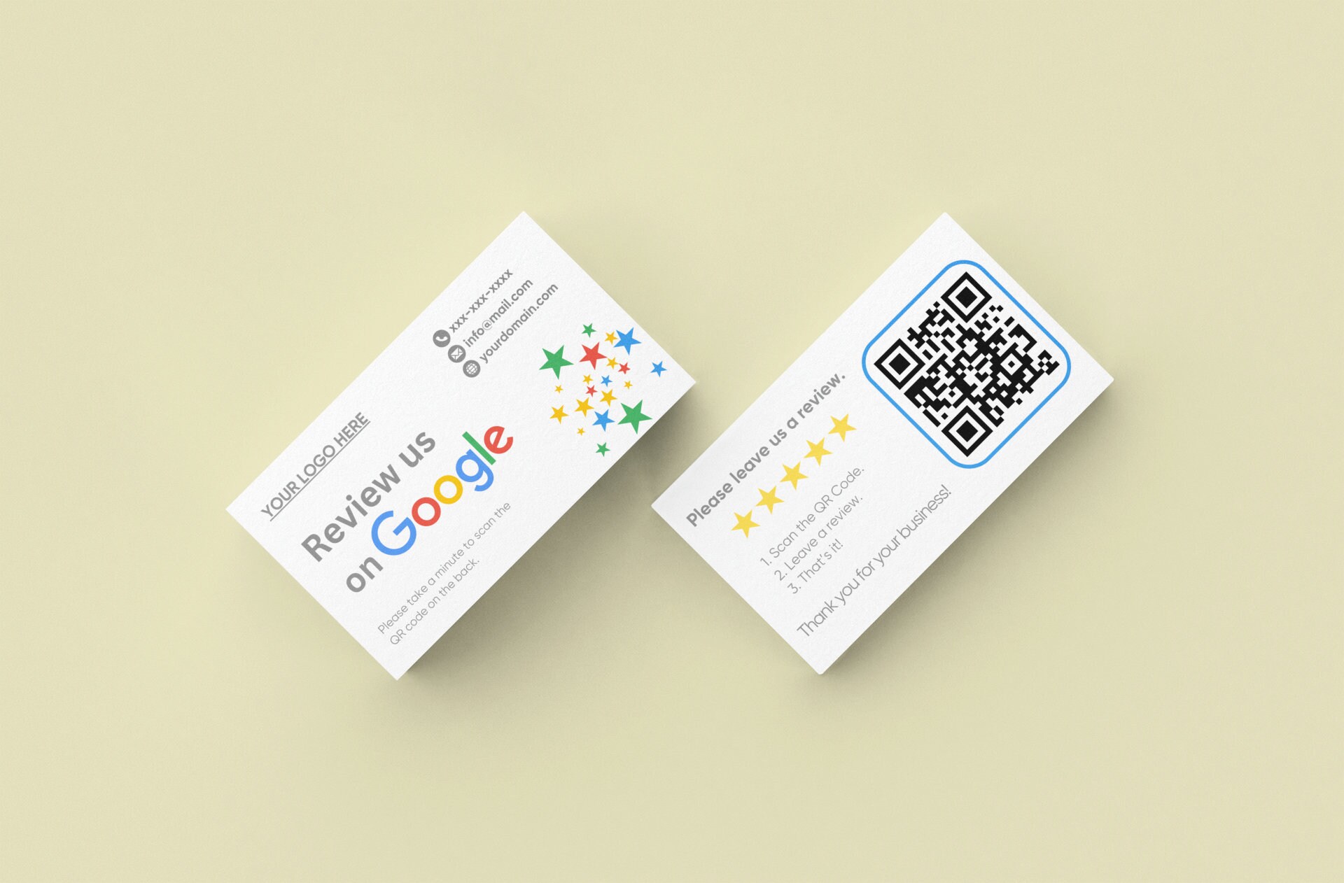 Google Review QR Code Business Cards - Personalized, Custom Design ...