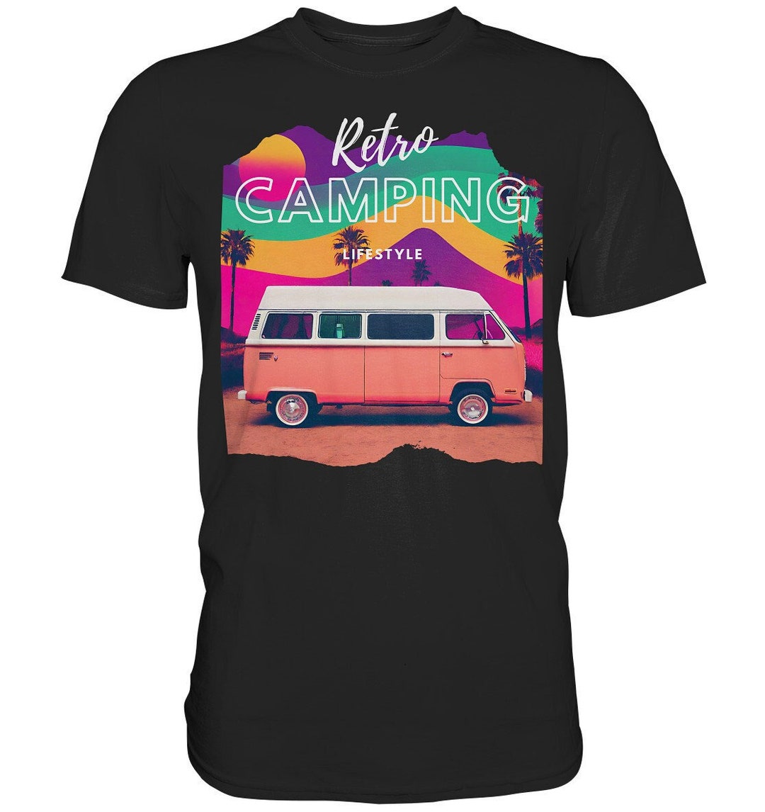 Retro Camping Van Synthwave Retrowave Sunset 80s 90s Premium - Etsy