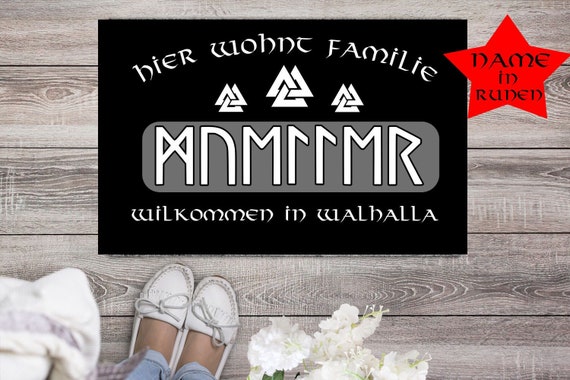 Doormat Viking Family Runes Name Customizable Customizable | Etsy UK
