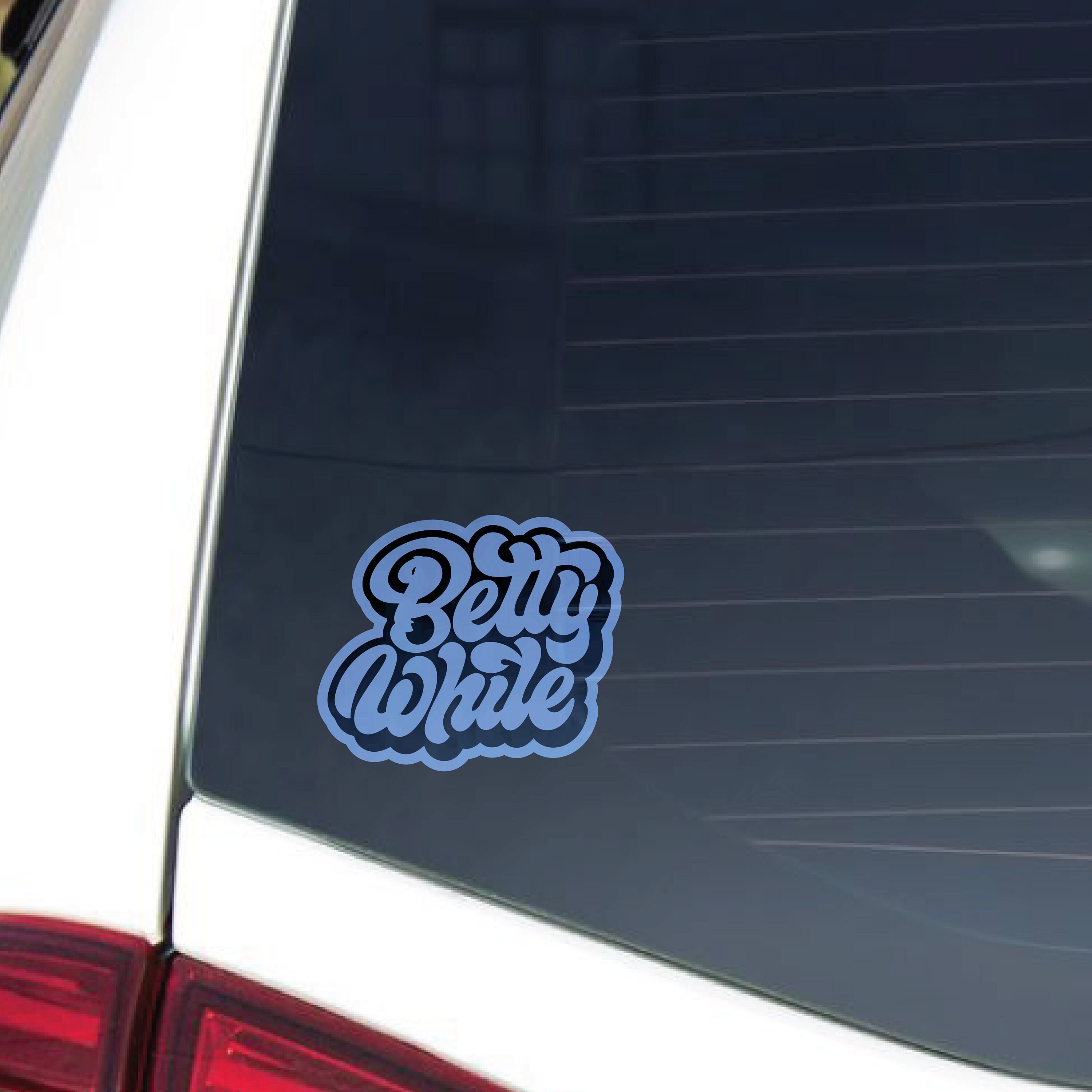 Betty White Reverse Window Sticker - Etsy