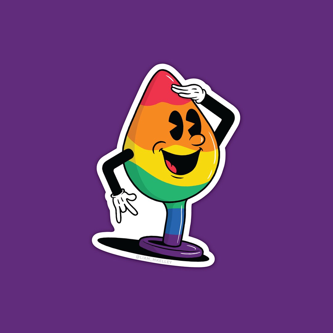 Rainbow Buttplug Sticker - Etsy