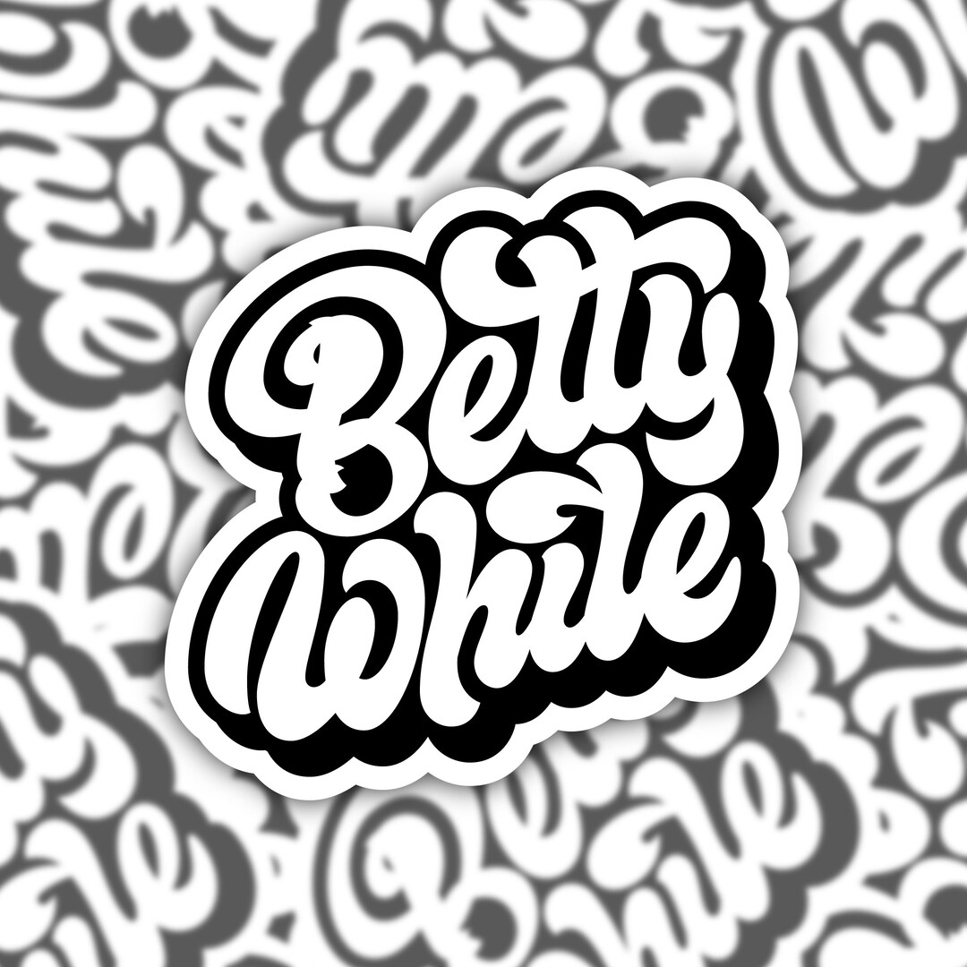 Betty White Reverse Window Sticker - Etsy