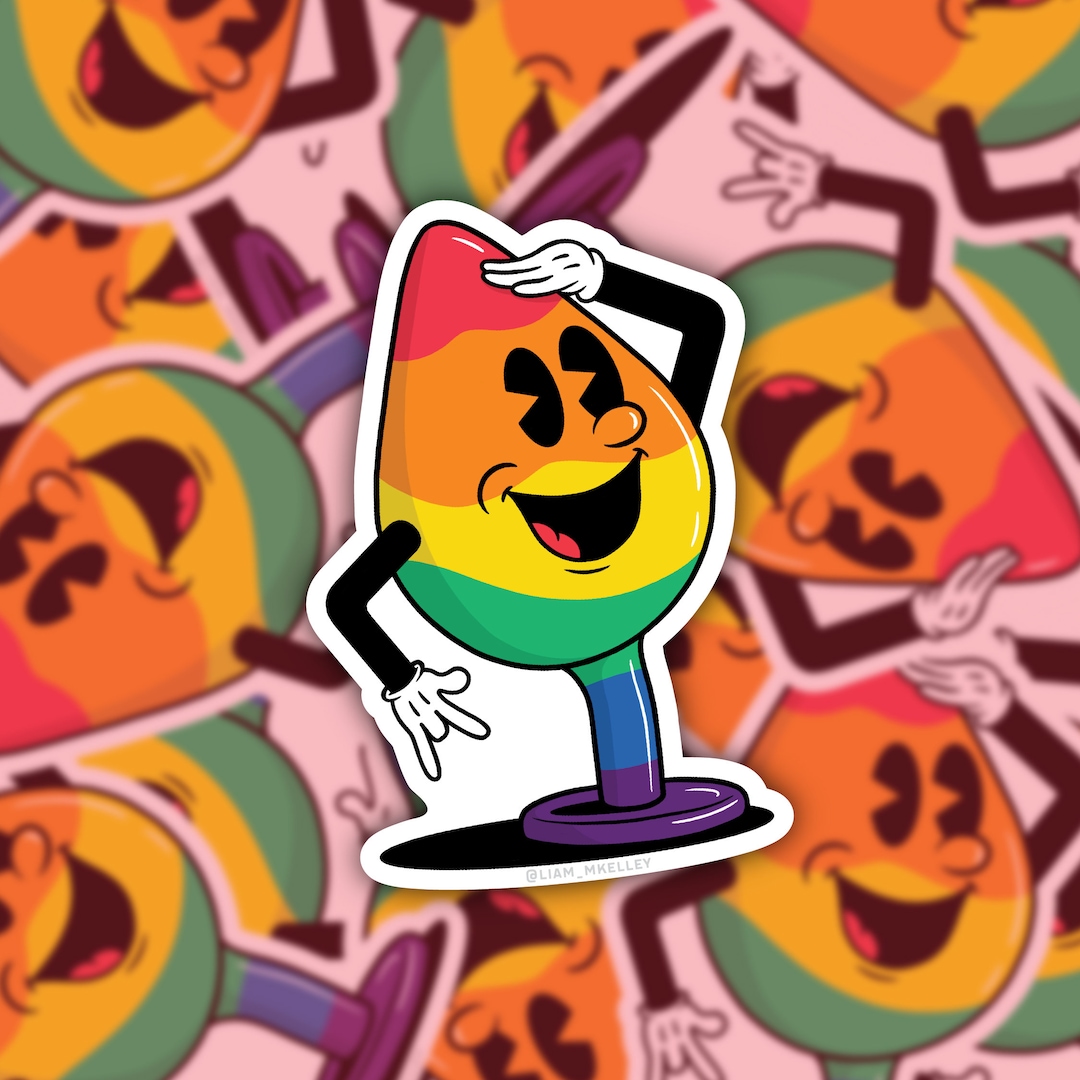 Rainbow Buttplug Sticker - Etsy