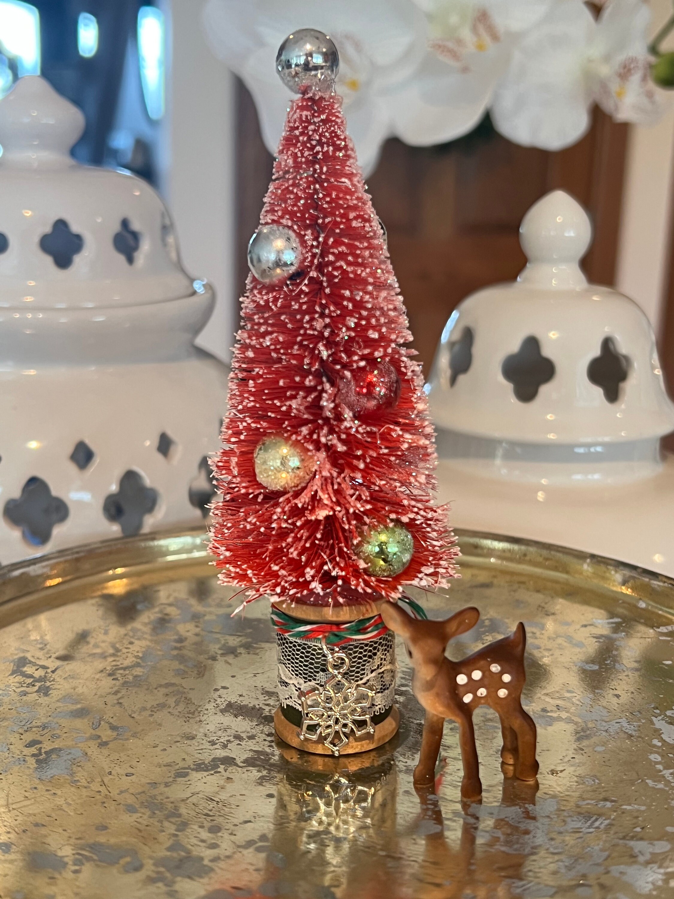 Red & Green Vintage Spool Trees - Etsy