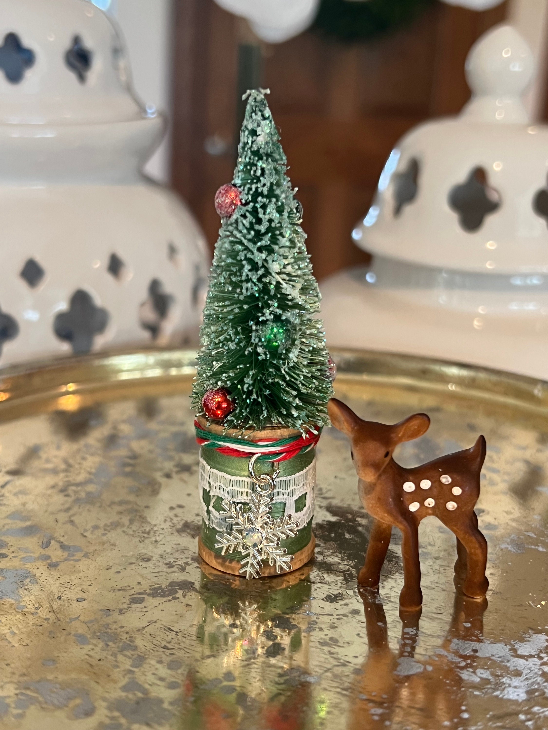 Red & Green Vintage Spool Trees - Etsy