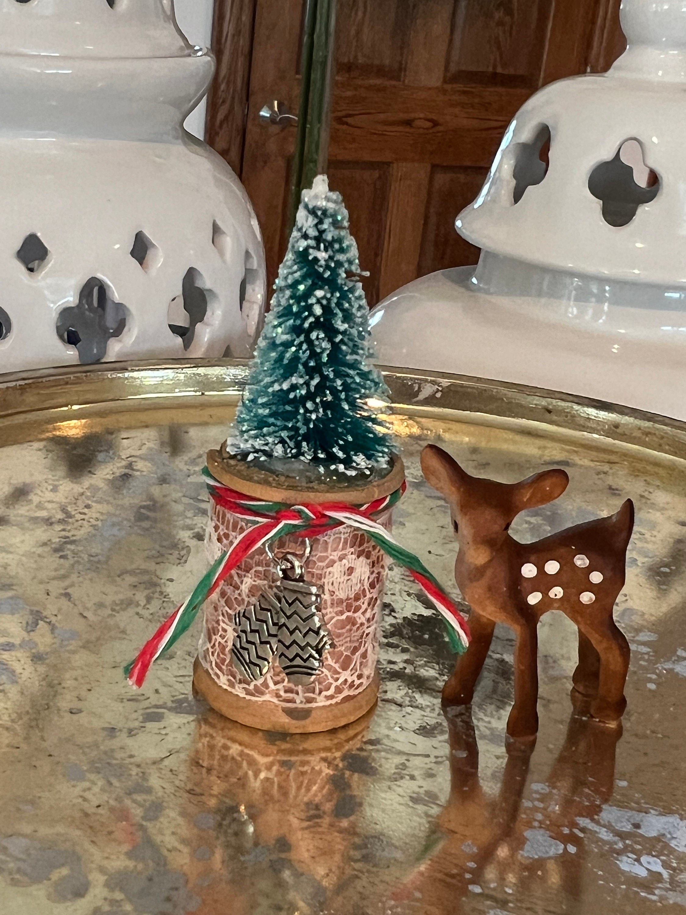 Red & Green Vintage Spool Trees - Etsy