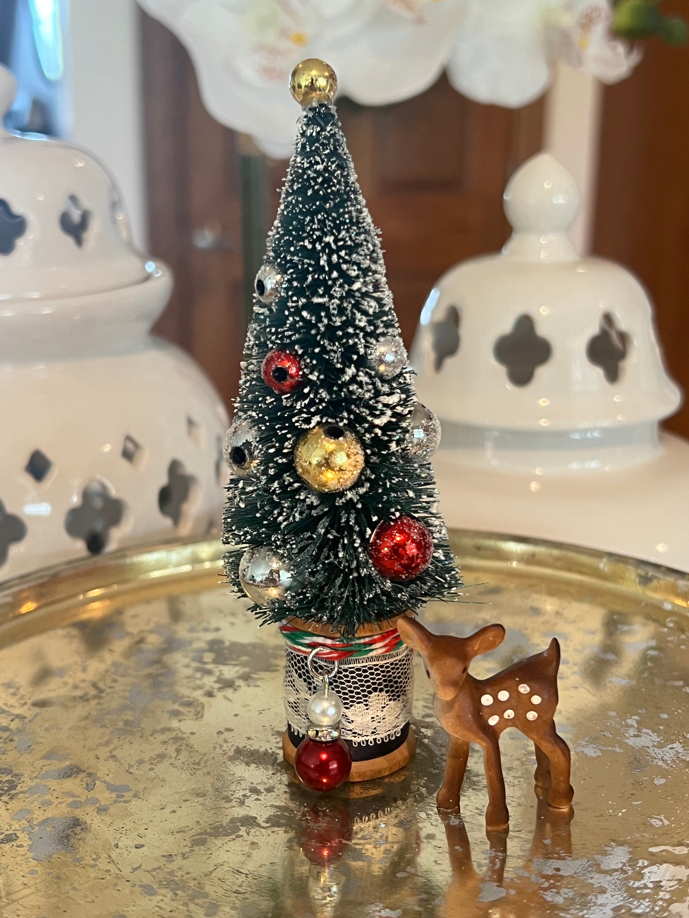 Red & Green Vintage Spool Trees - Etsy