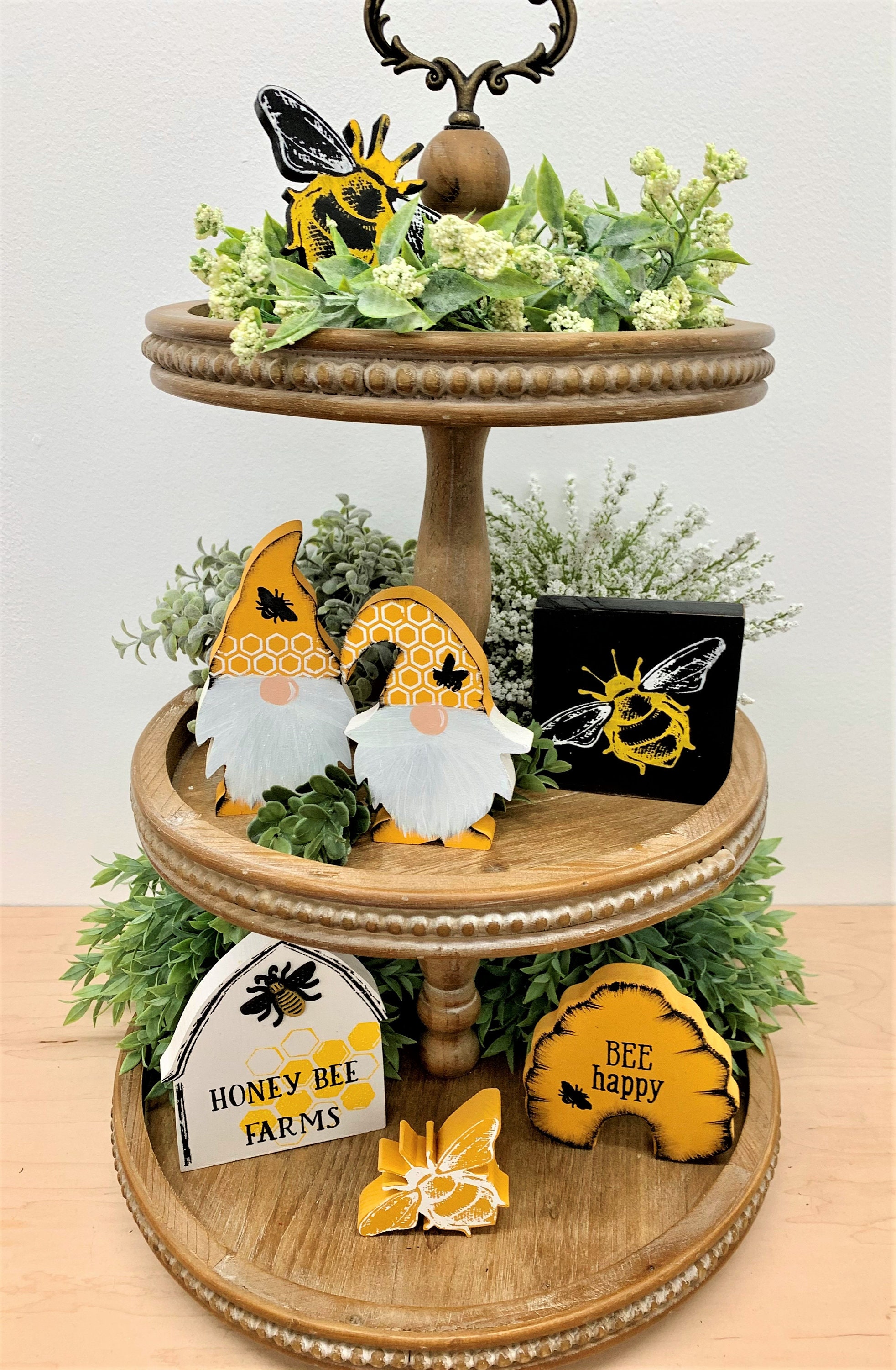 Honey Bee Tiered Tray Spring Tiered Tray Decor Bee Hive - Etsy Canada