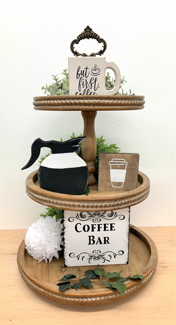 Coffee Tiered Tray Farmhouse Tiered Tray Decor Tray Tier - Etsy