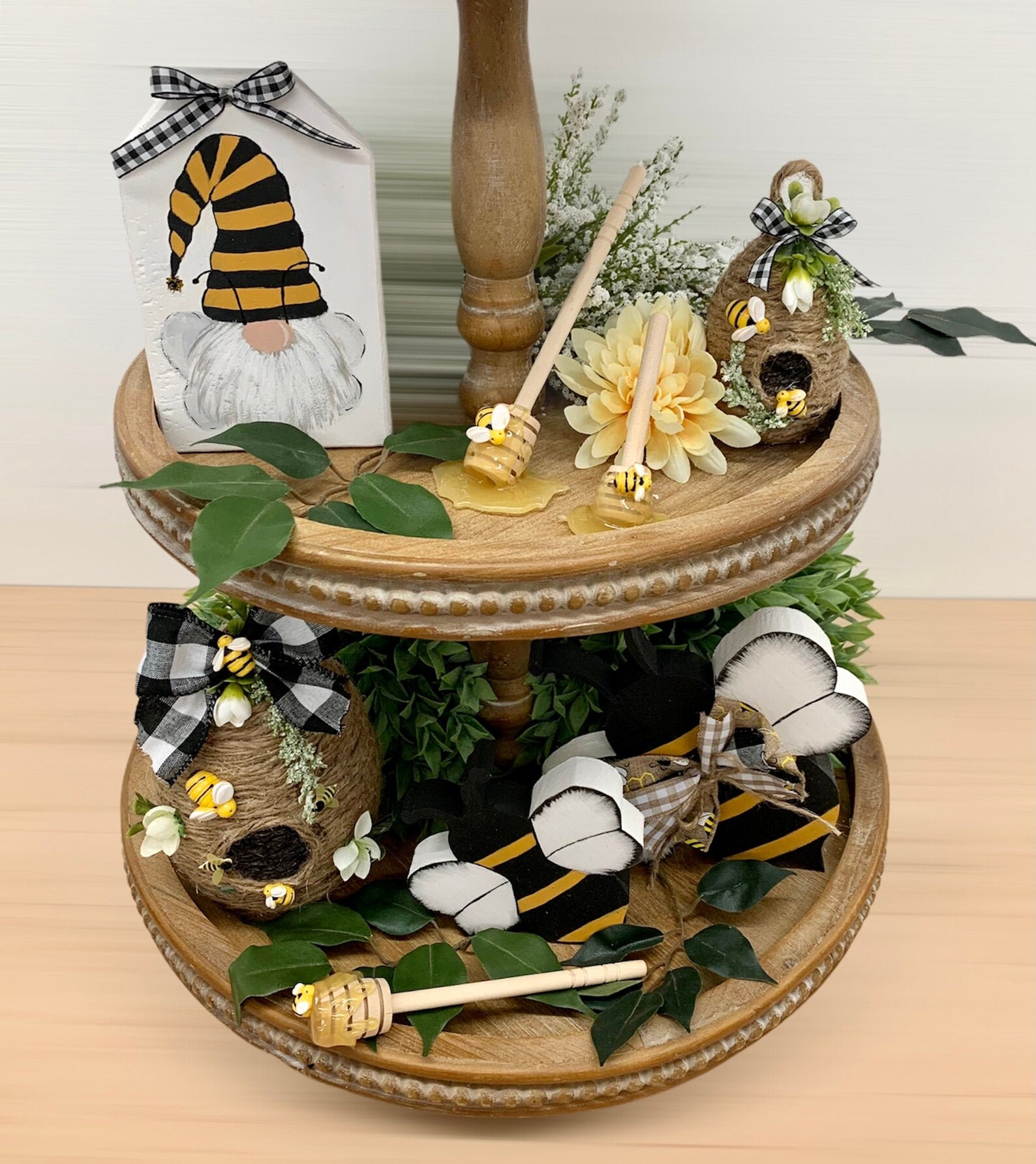 Bee Tiered Tray Spring Tiered Tray Decor - Etsy
