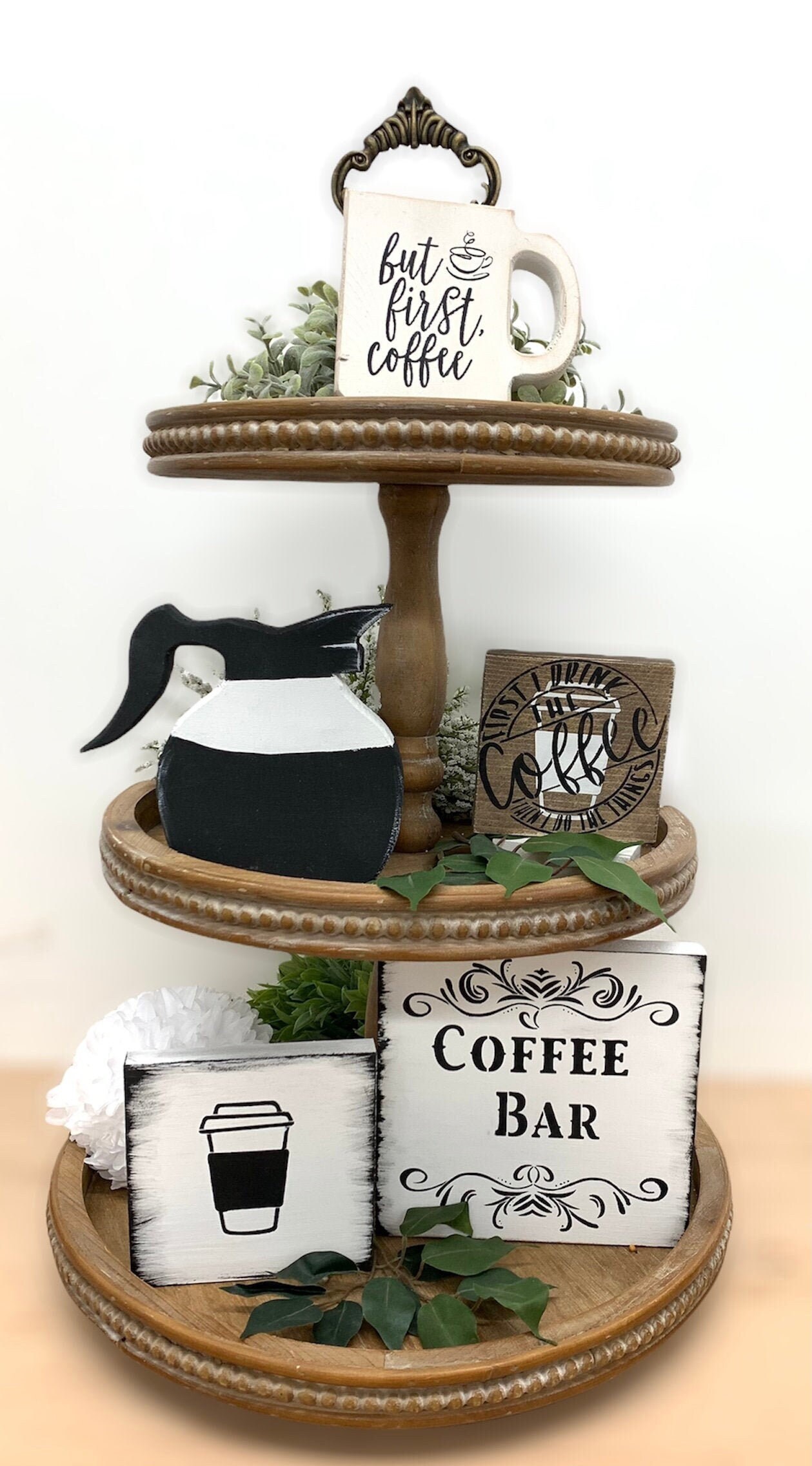 Coffee Tiered Tray Farmhouse Tiered Tray Decor Tray Tier - Etsy