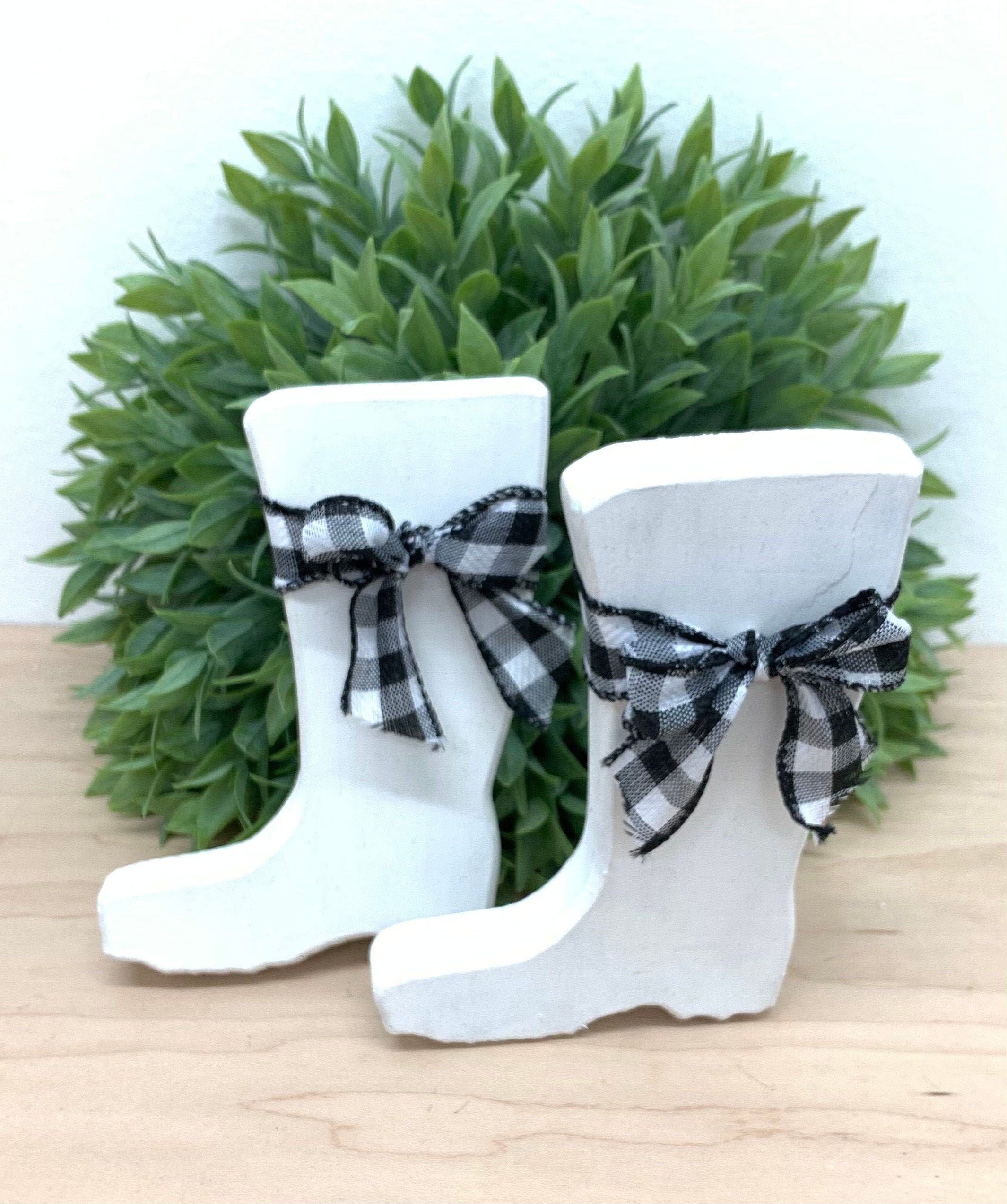 Wood Rain Boots Spring Tiered Tray Decor - Etsy