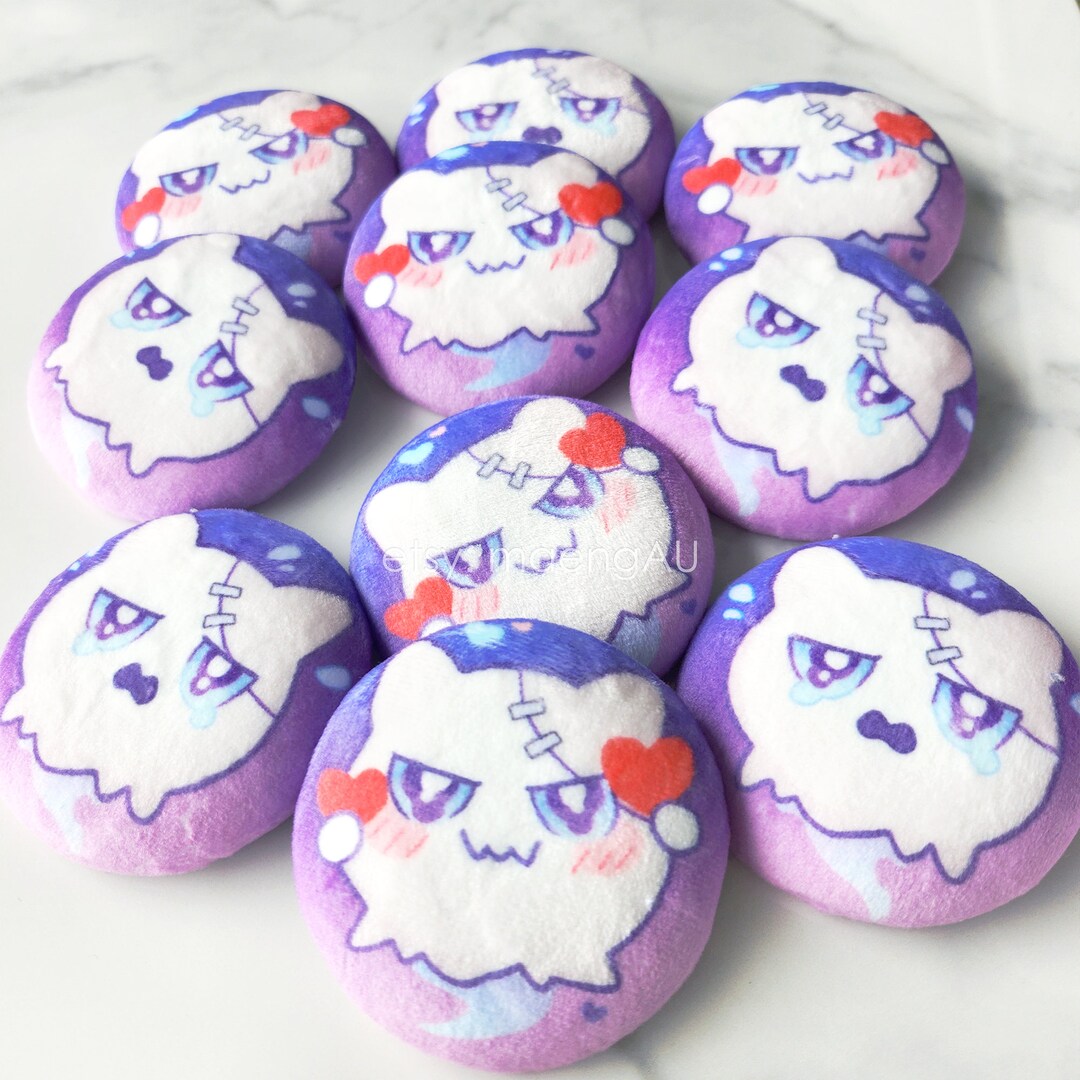 Wubbaboo Plush Button Badge: Hearts or Woo~ - Etsy