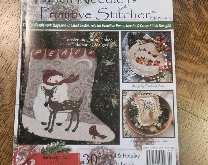 Punch Needle & Primitive Stitcher Magazine Christmas-winter 2019 - Etsy