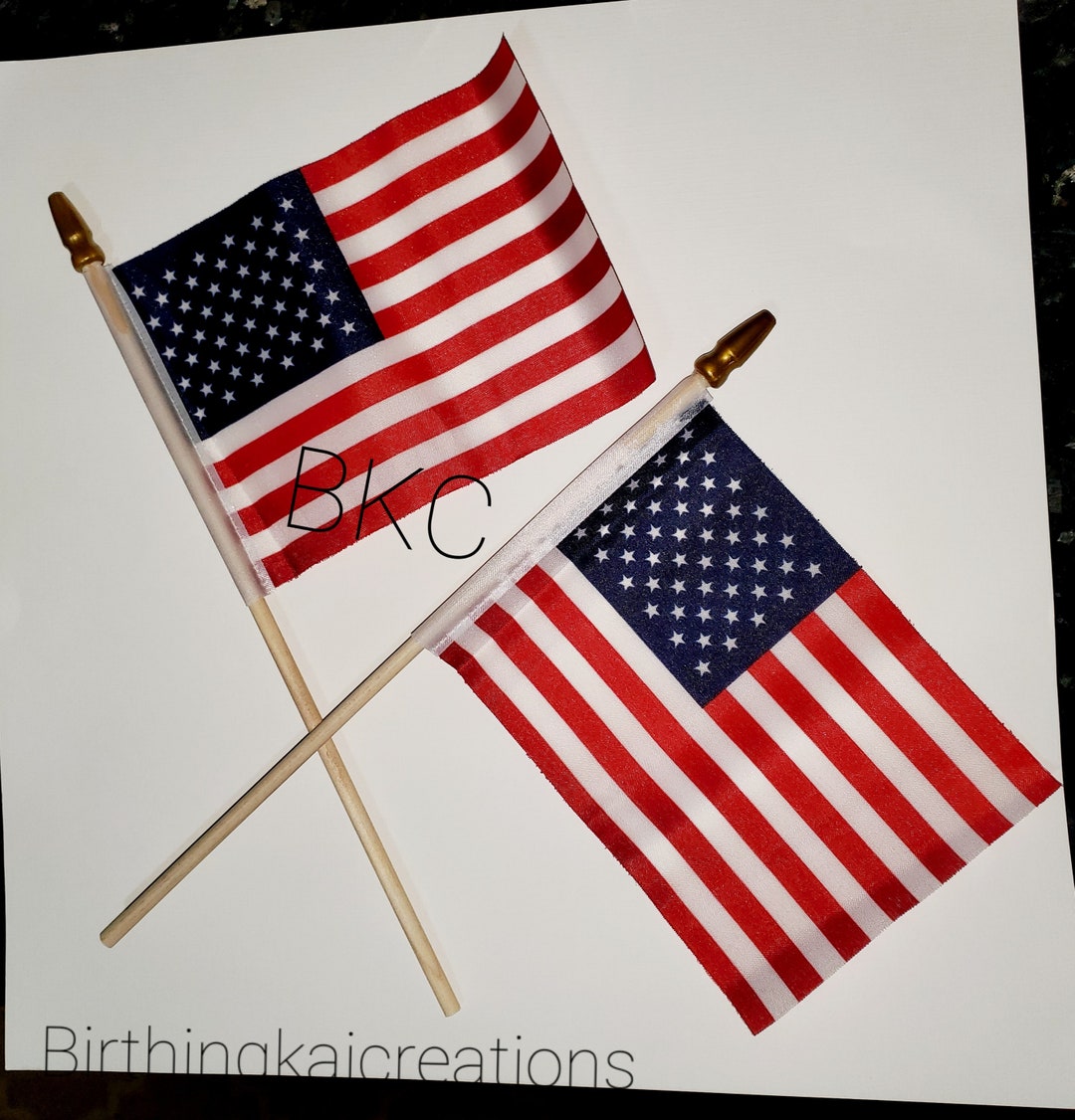 4× 6 Mini American Flags, Hand Held American Flags on Sticks, (set of 2 ...