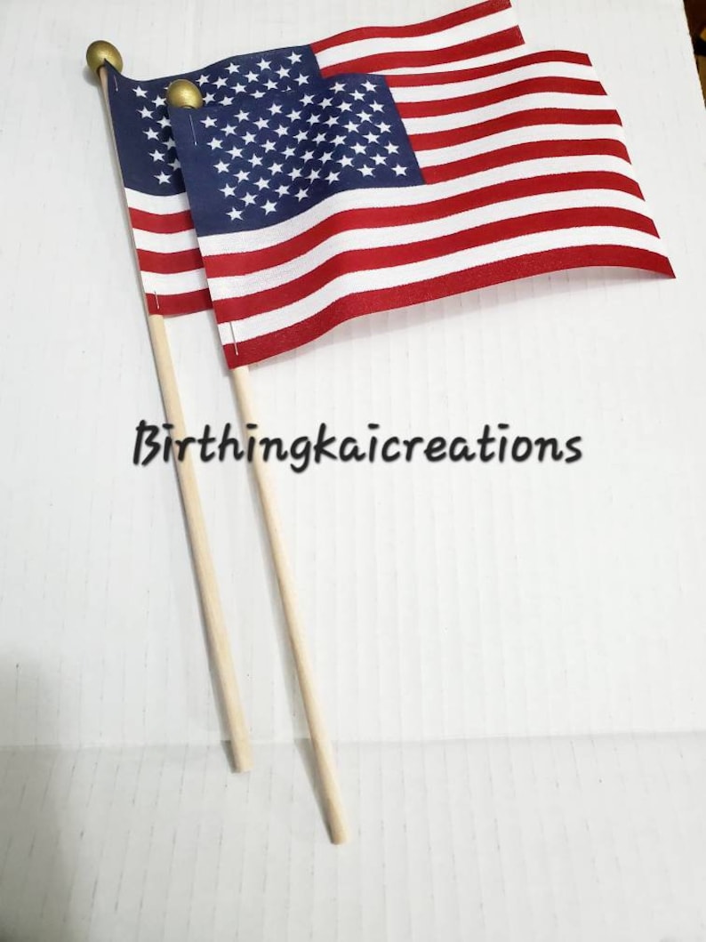 Mini American Flags, Hand Held American Flags on Sticks, set of 2 - Etsy