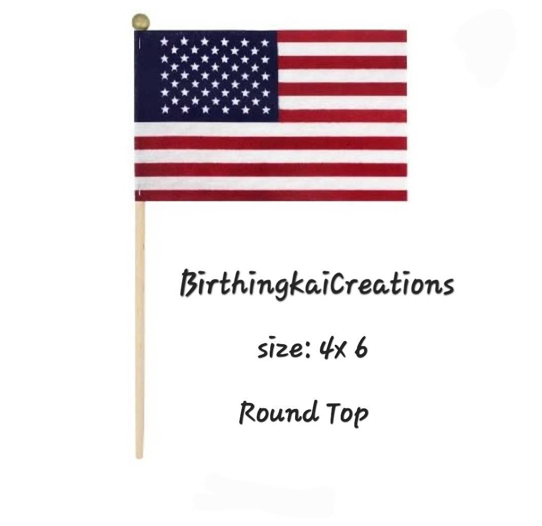 Mini American Flags, Hand Held American Flags on Sticks, (set of 2) - Etsy