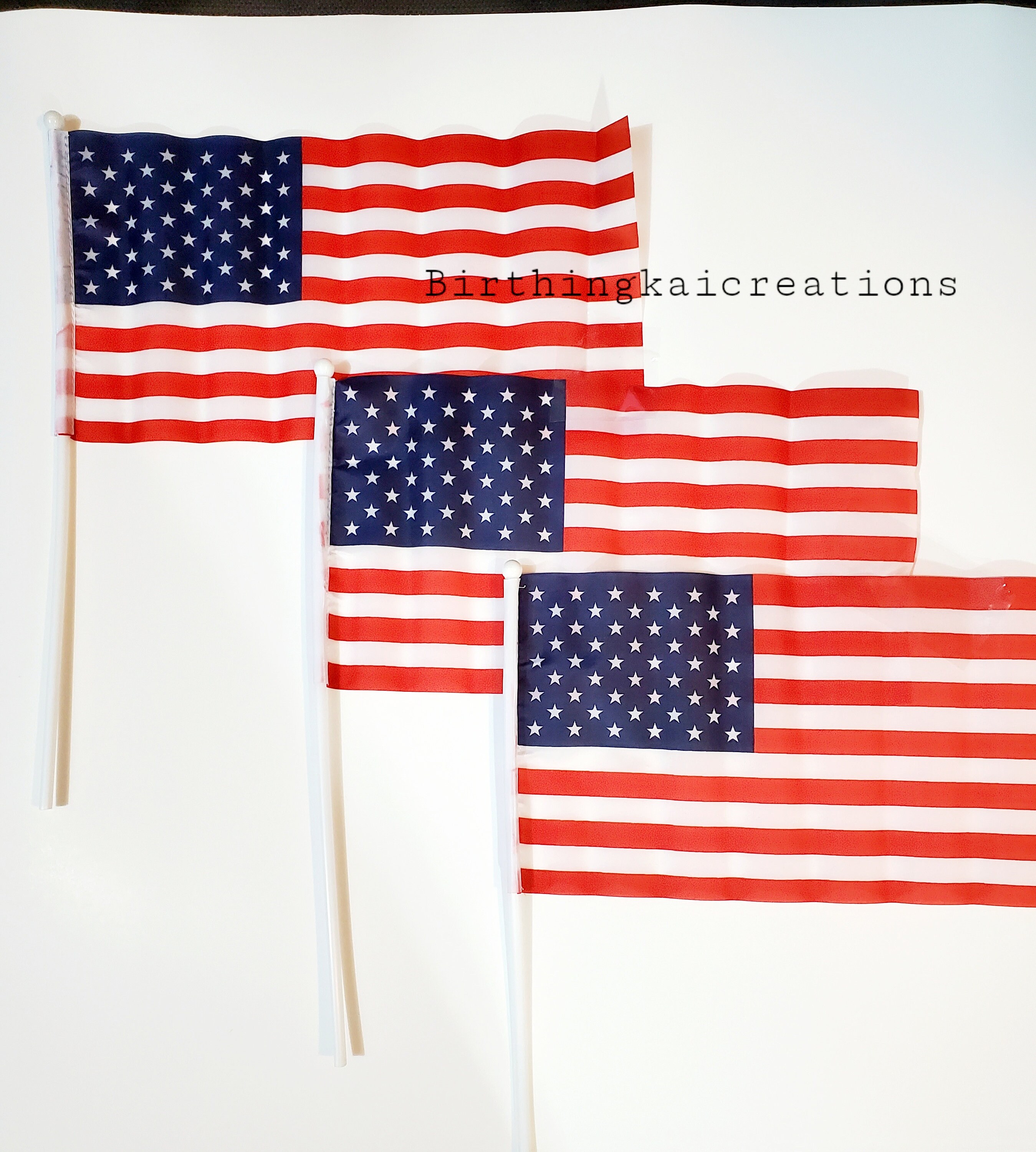 Small American Flag Sticks (set of 3) | 11" Mini Plastic Flag Sticks - Etsy