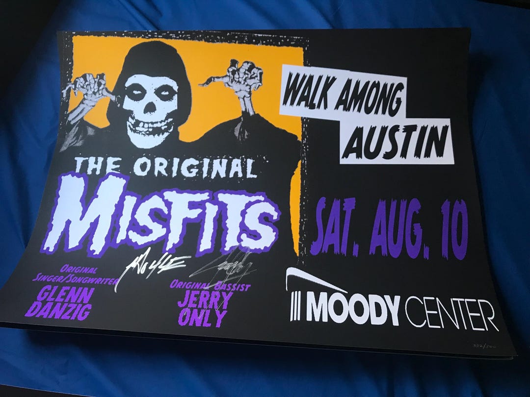 Original Misfits Austin Texas Moody Center SIGNED Poster Concert Show ...