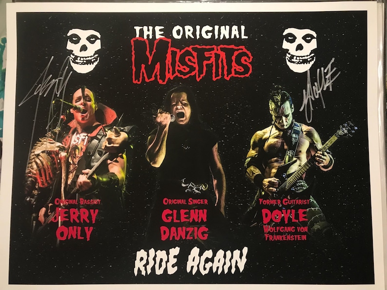 Original Misfits SIGNED Fan Art POSTER Glenn Danzig Jerry Only Doyle ...
