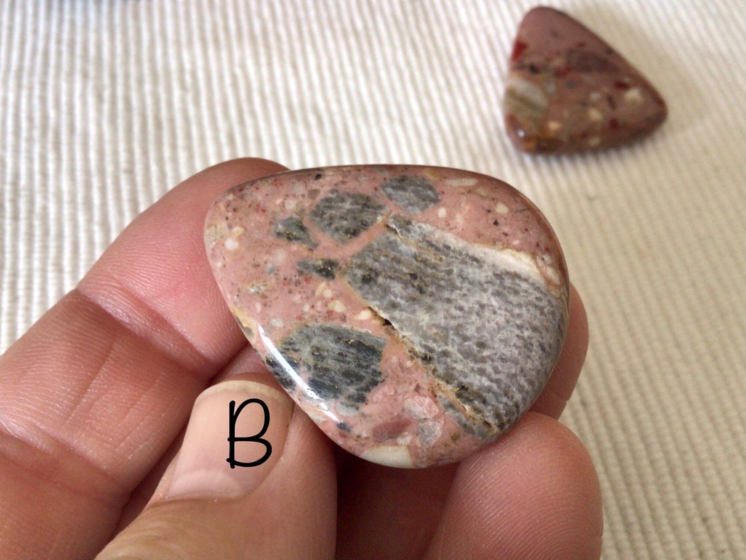 Pink Puddingstone Flat Stone Group 2 - Etsy