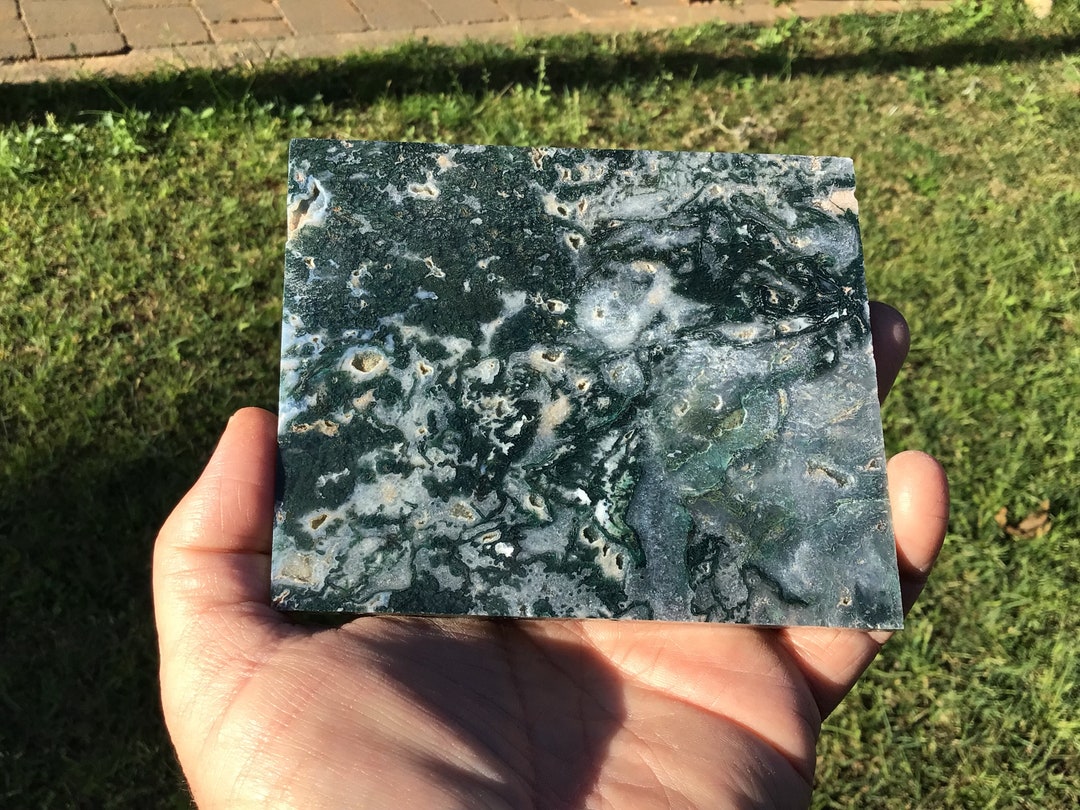 226g Moss Agate Polished Slab 5A - Etsy