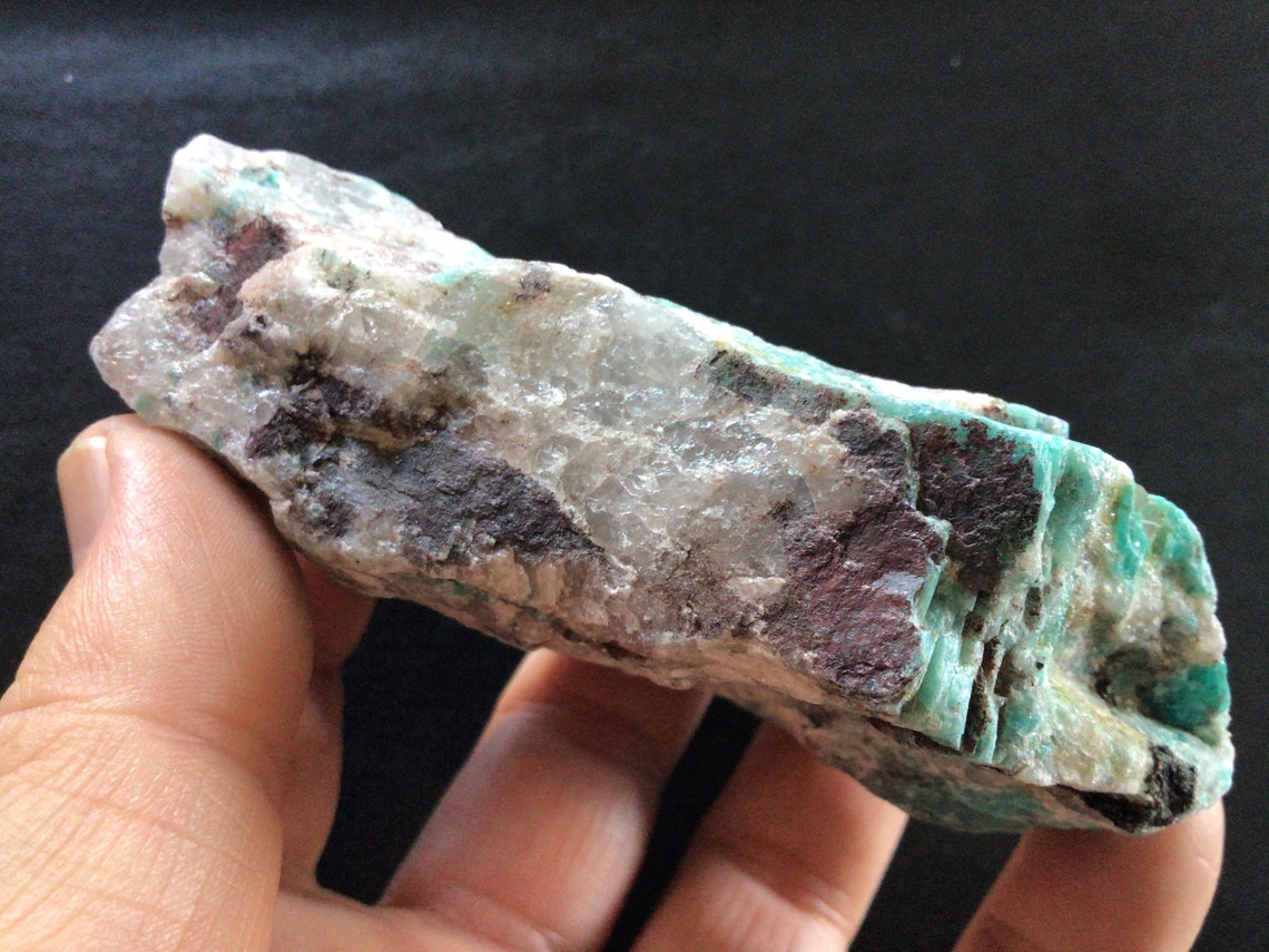 254g Amazonite Rough Chunk With Red Hematite Staining 1C - Etsy