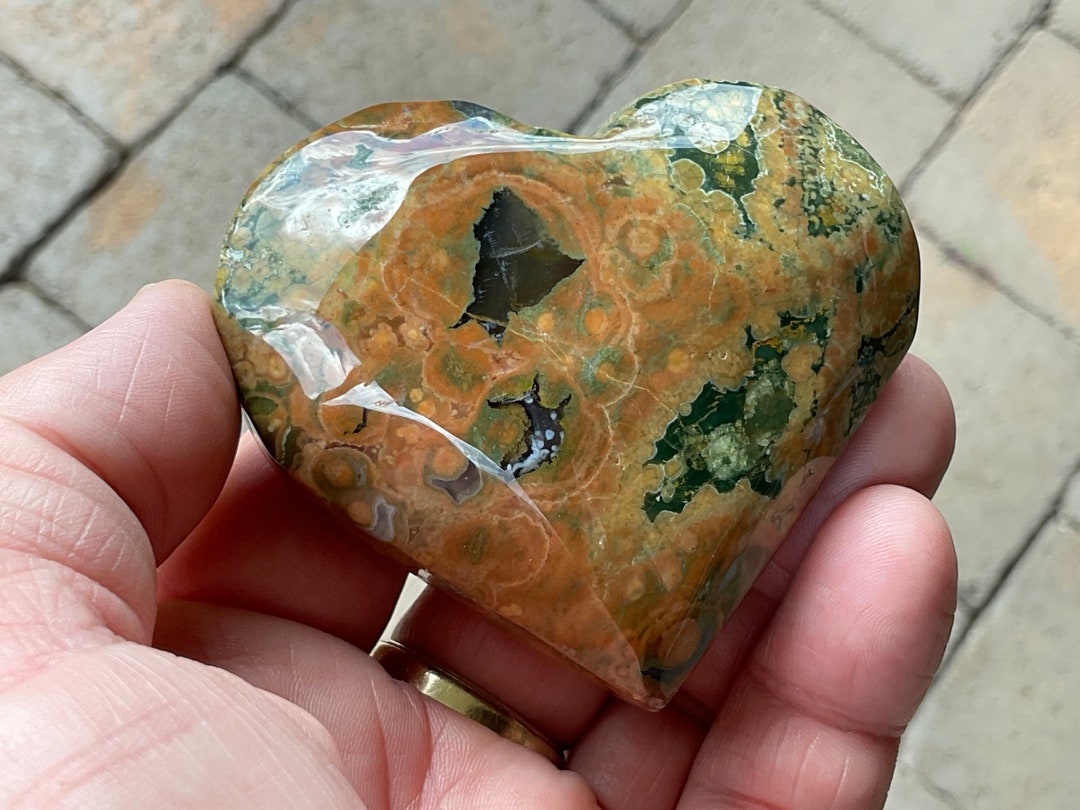 145g Mt Hay Rhyolite amulet Stone Puffy Heart 2B - Etsy