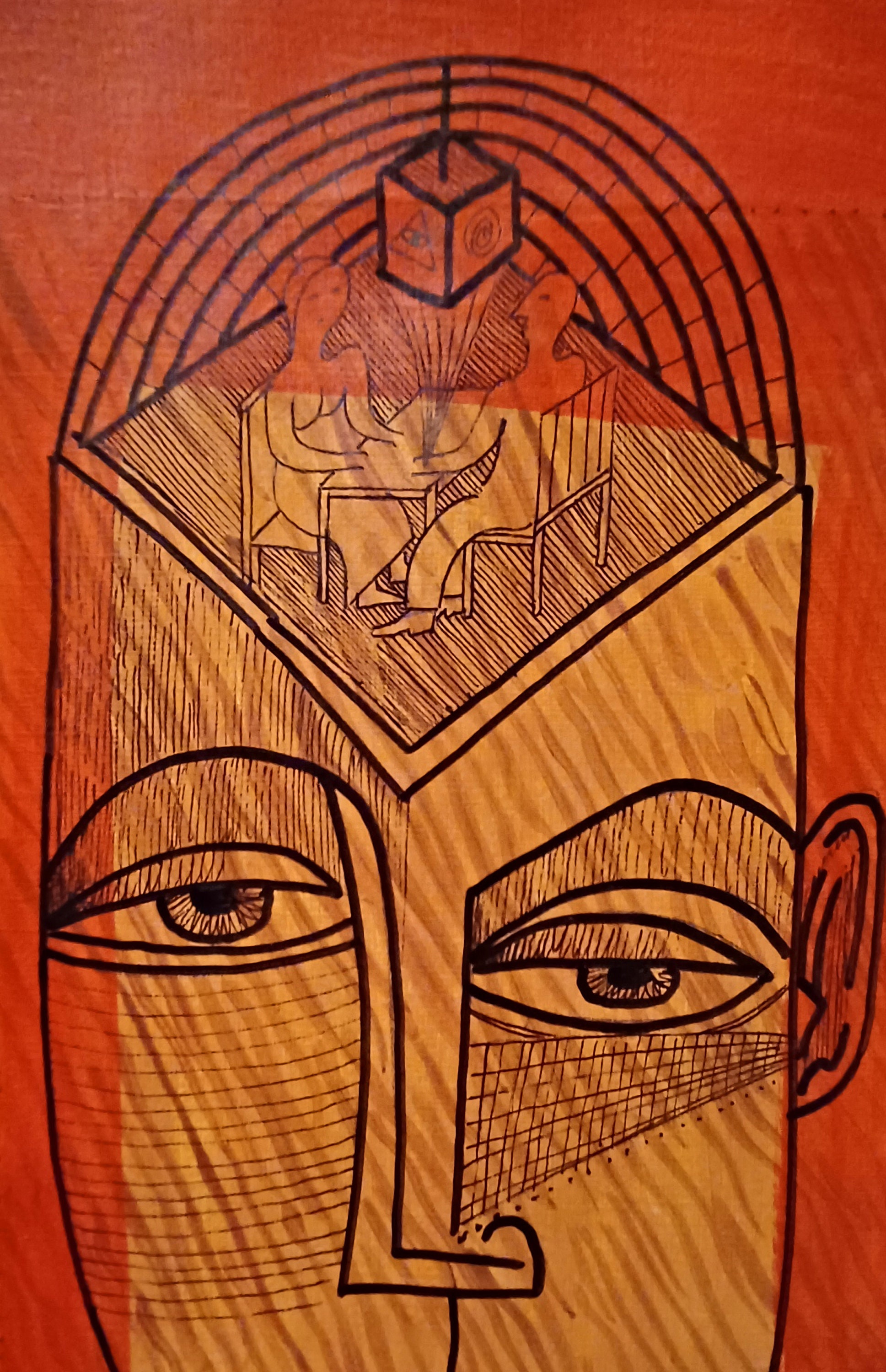 Original Painting, Cubism Picasso Style Cubist Art " Room " Original ...