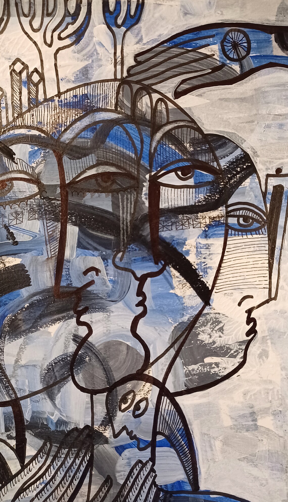 Original Painting, Cubism Picasso Style Cubist Art " Mind-breaker ...