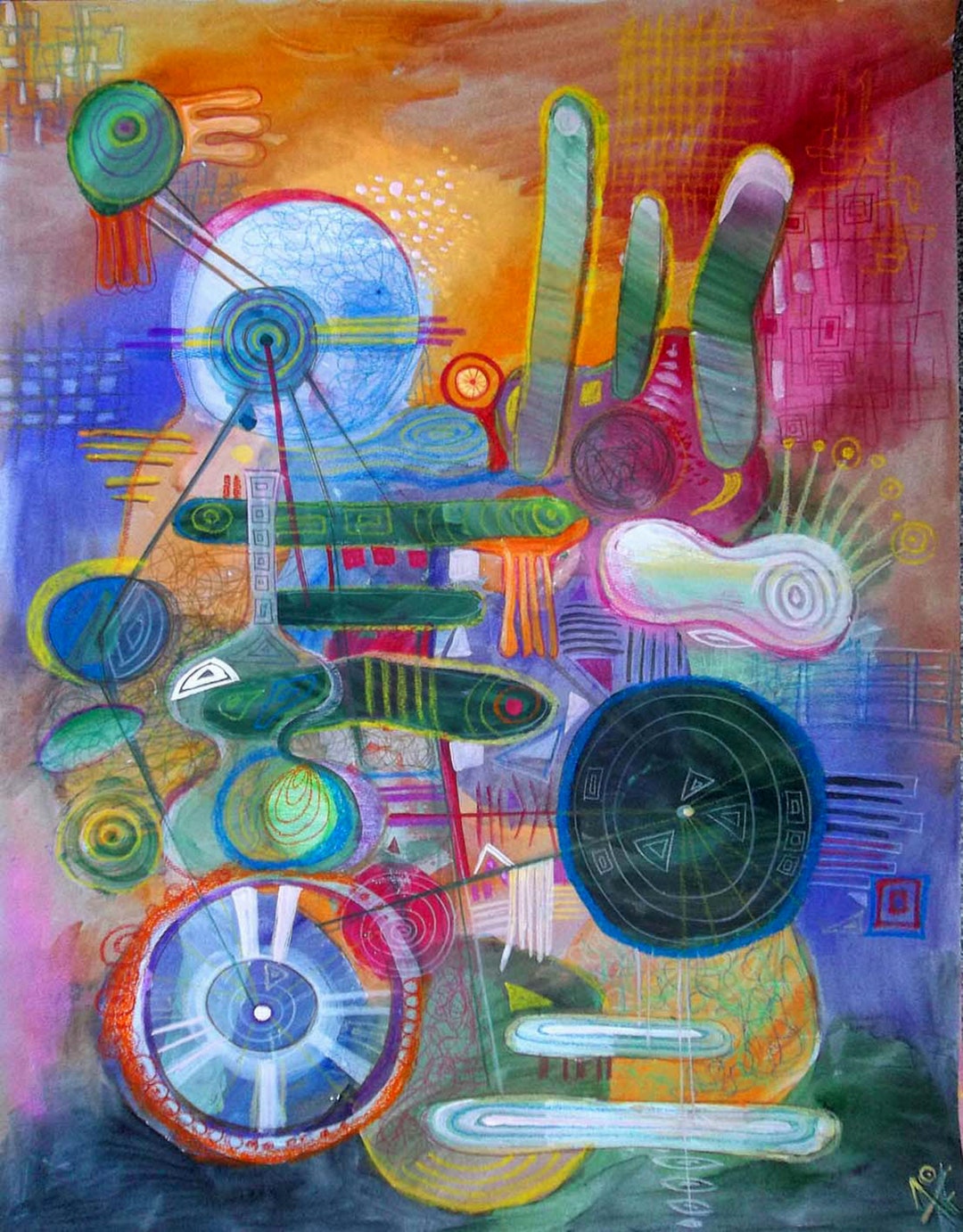 Large Wall Art Original Painting Abstract Expressionism "through Times ...