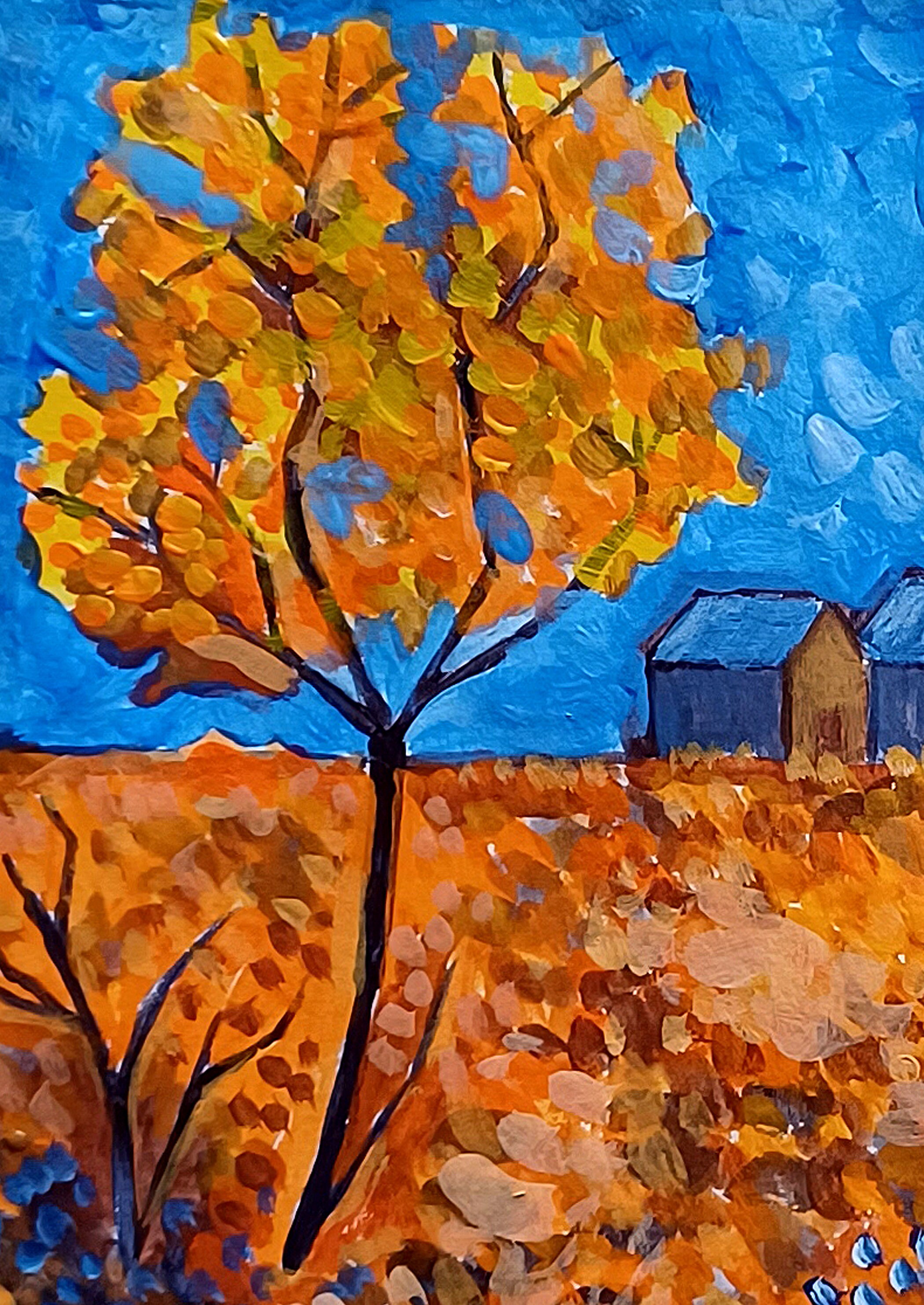 Original Acrylic Painting, Cubism Picasso Style Cubist Art " Autumn ...