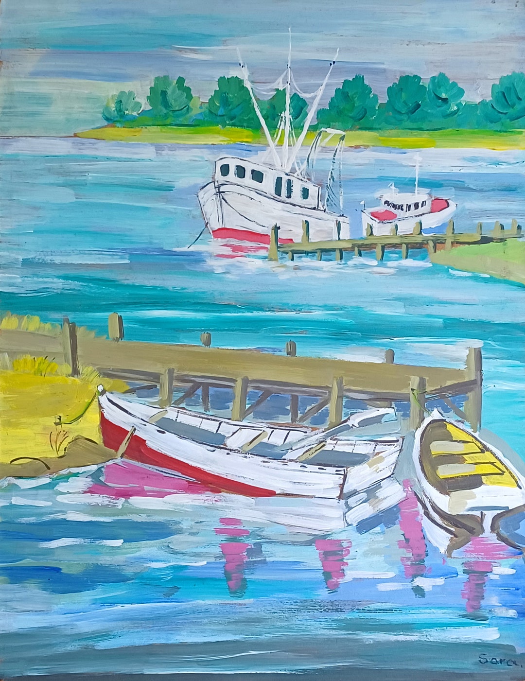 Large Wall Art Original Painting Impressionist Art " Canals in ...