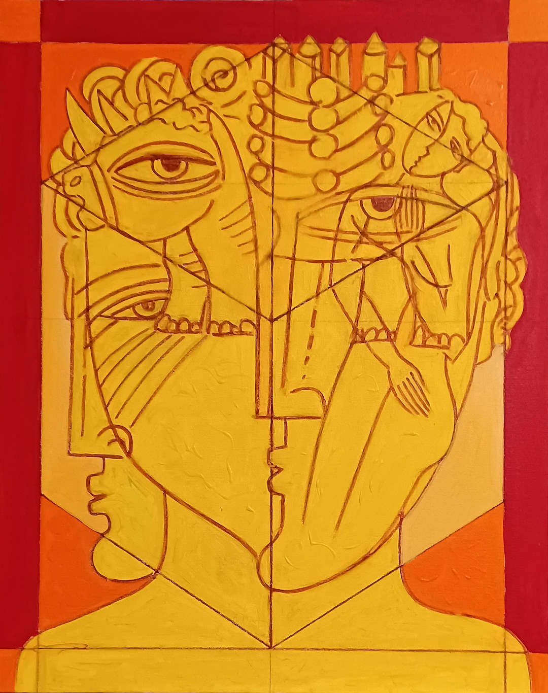 Large Painting, Cubism, Large Wall Art Picasso Style Modern Art ...