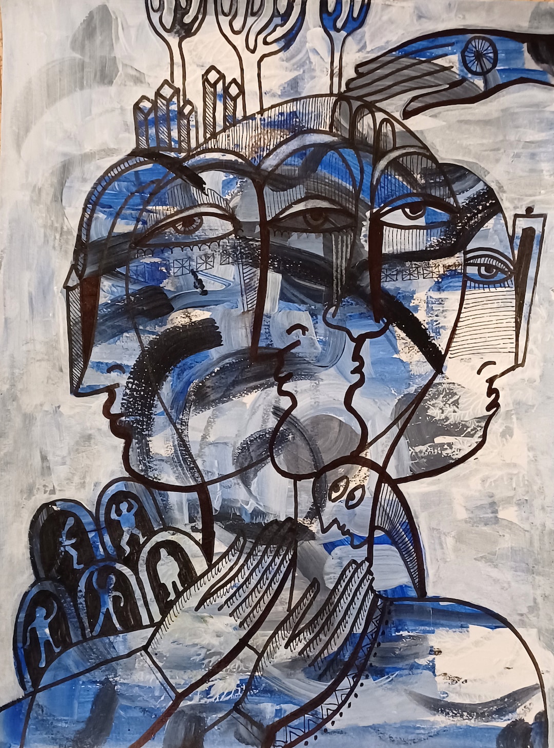 Original Painting, Cubism Picasso Style Cubist Art " Mind-breaker ...