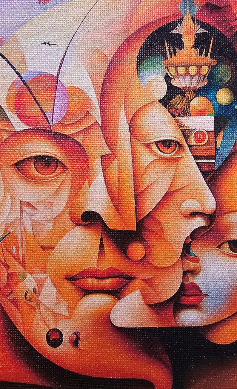 3D Art Print, Wall Art, Cubism " Multifaceted Man " 9 X 7 Inch, Canvas ...