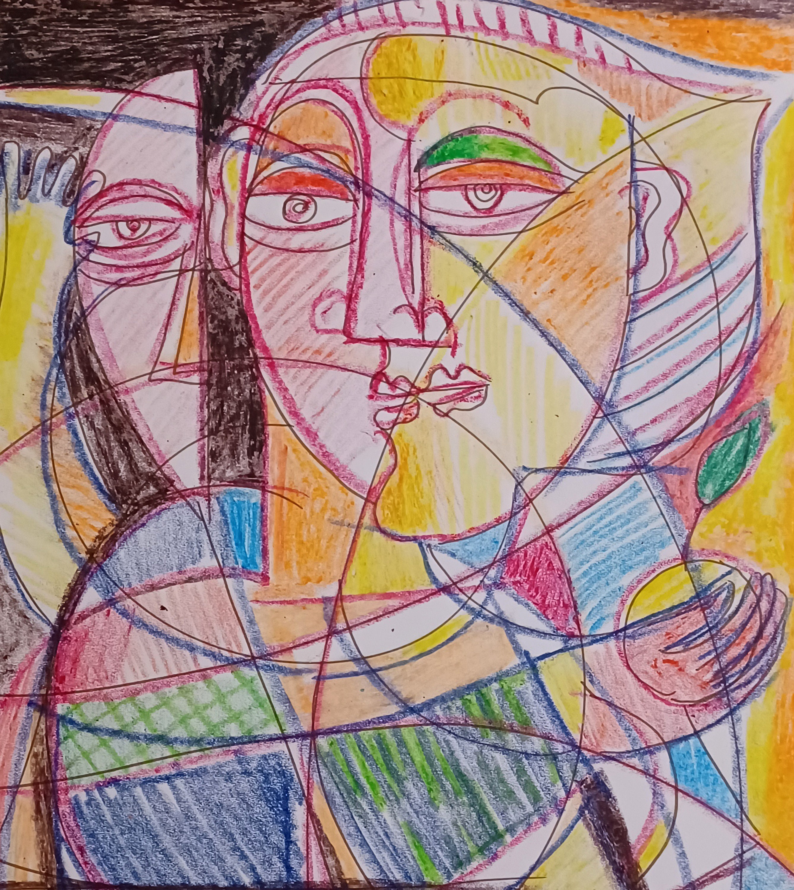 Original Painting, Cubism Picasso Style Cubist Art " Running Man ...