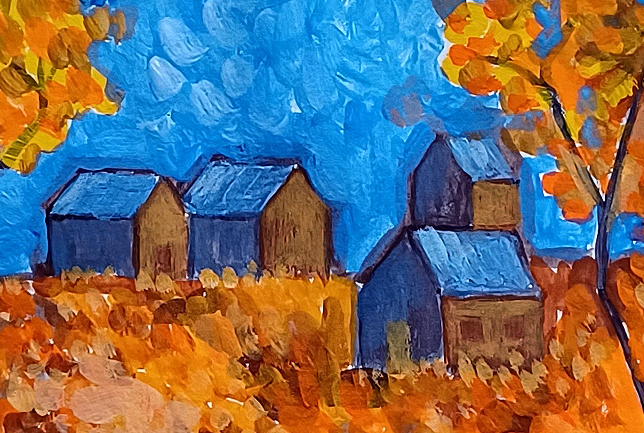 Original Acrylic Painting, Cubism Picasso Style Cubist Art " Autumn ...