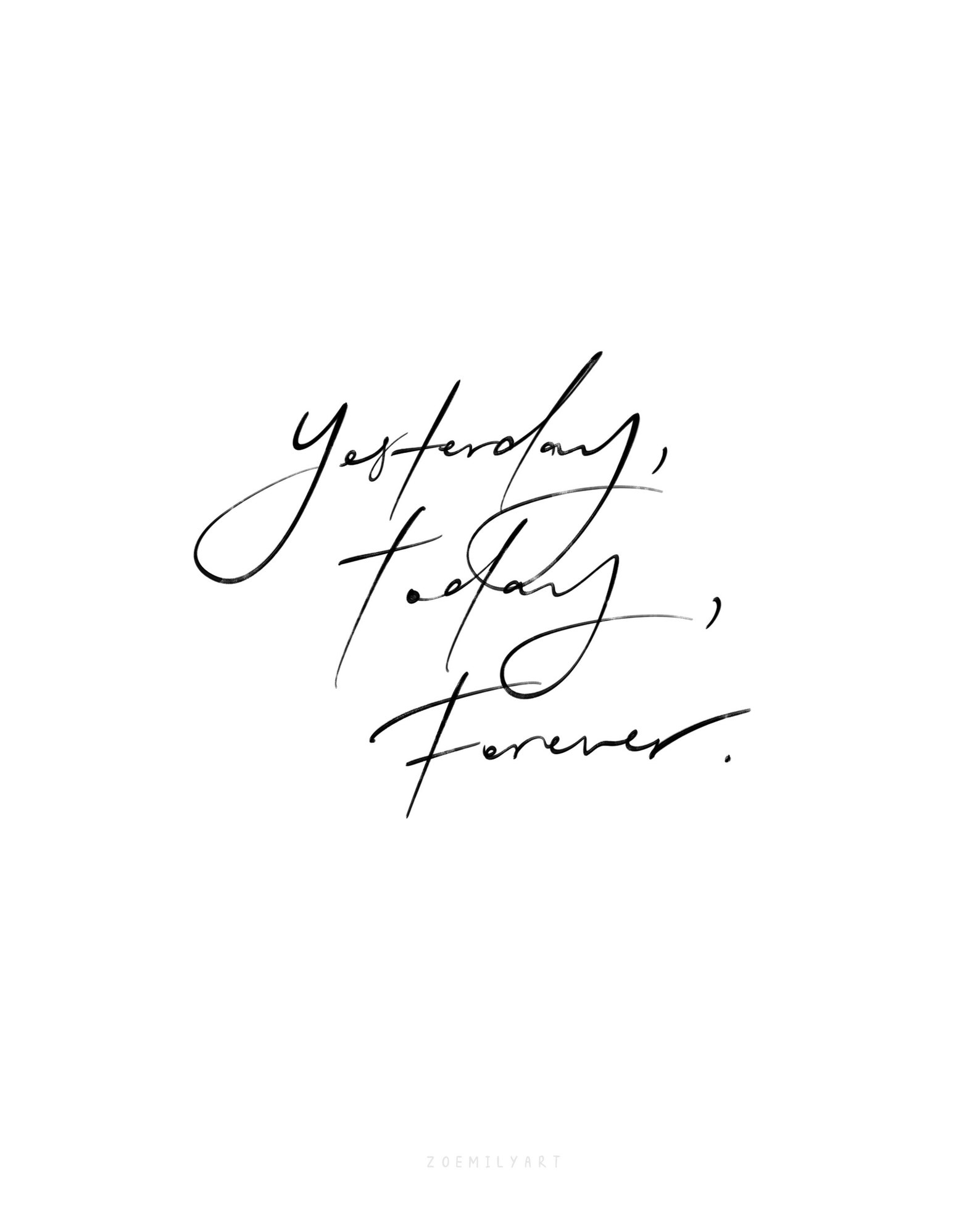 Yesterday Today Forever | Digital Download | Printable | Lettering ...
