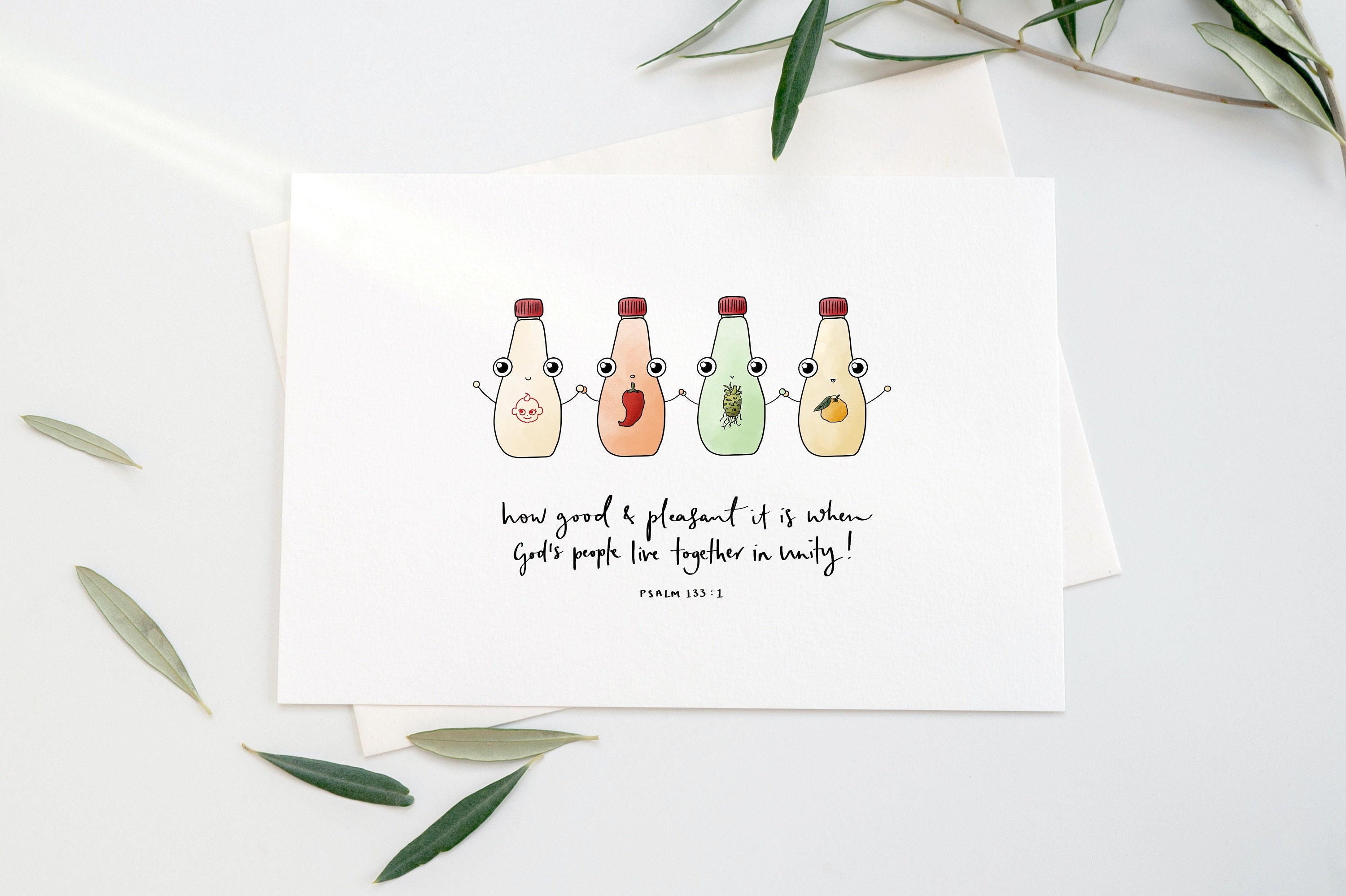 Psalm 133:1 How Good & Pleasant Bible Verse Art Print Watercolour ...