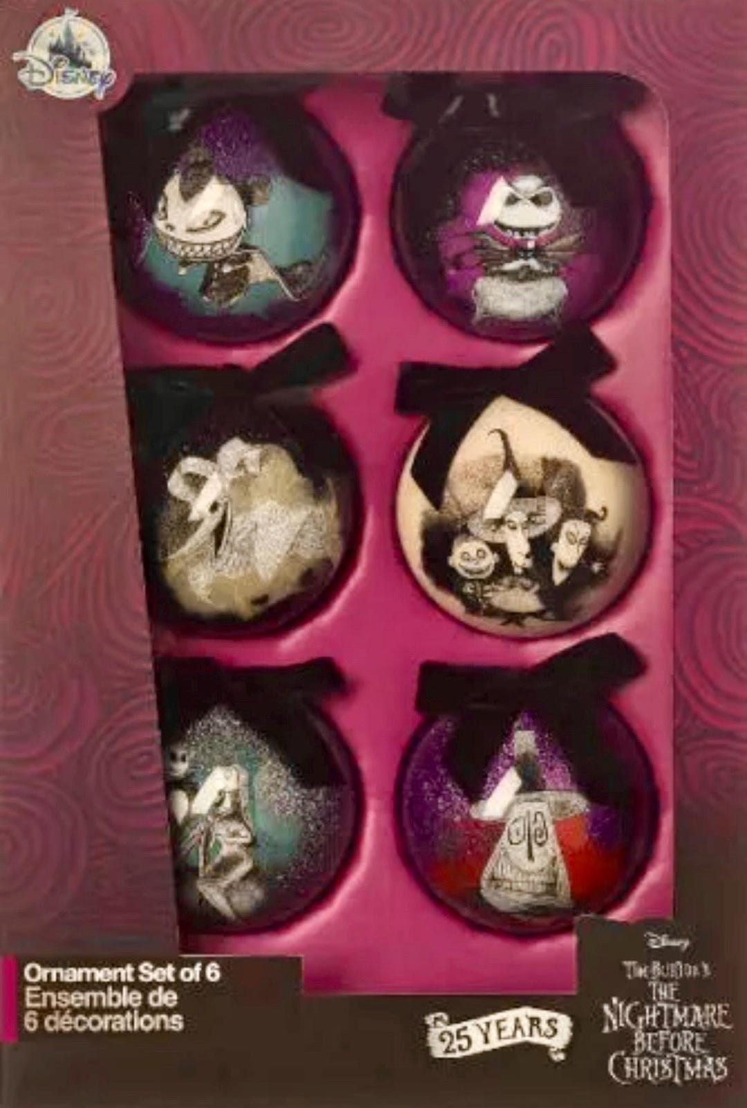 Disney Nightmare Before Christmas 25 Years Ornament Set of 6 New in Box ...