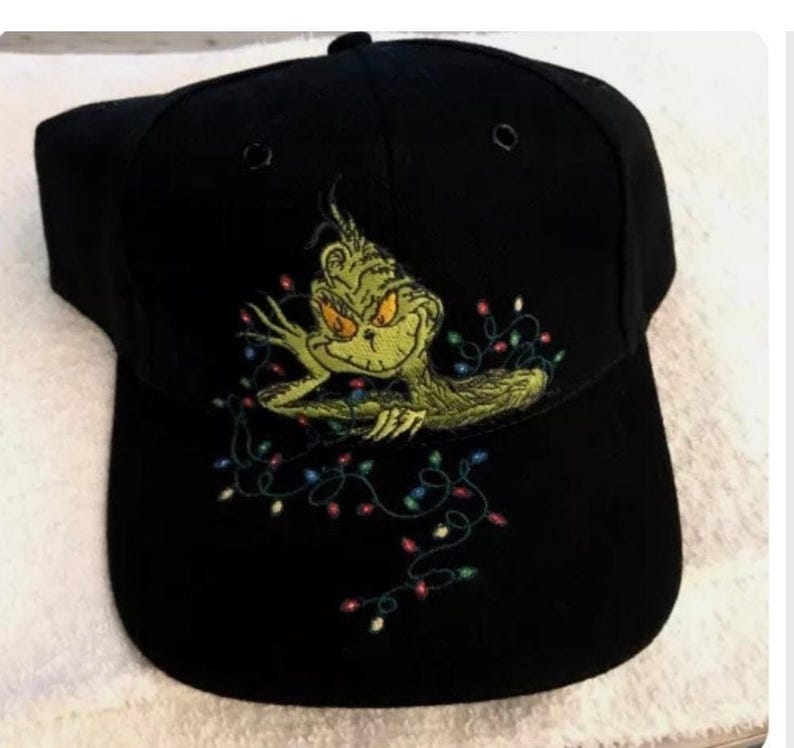 Vintage Dr Seuss the Grinch Crushed Velvet Cap Hat - Etsy